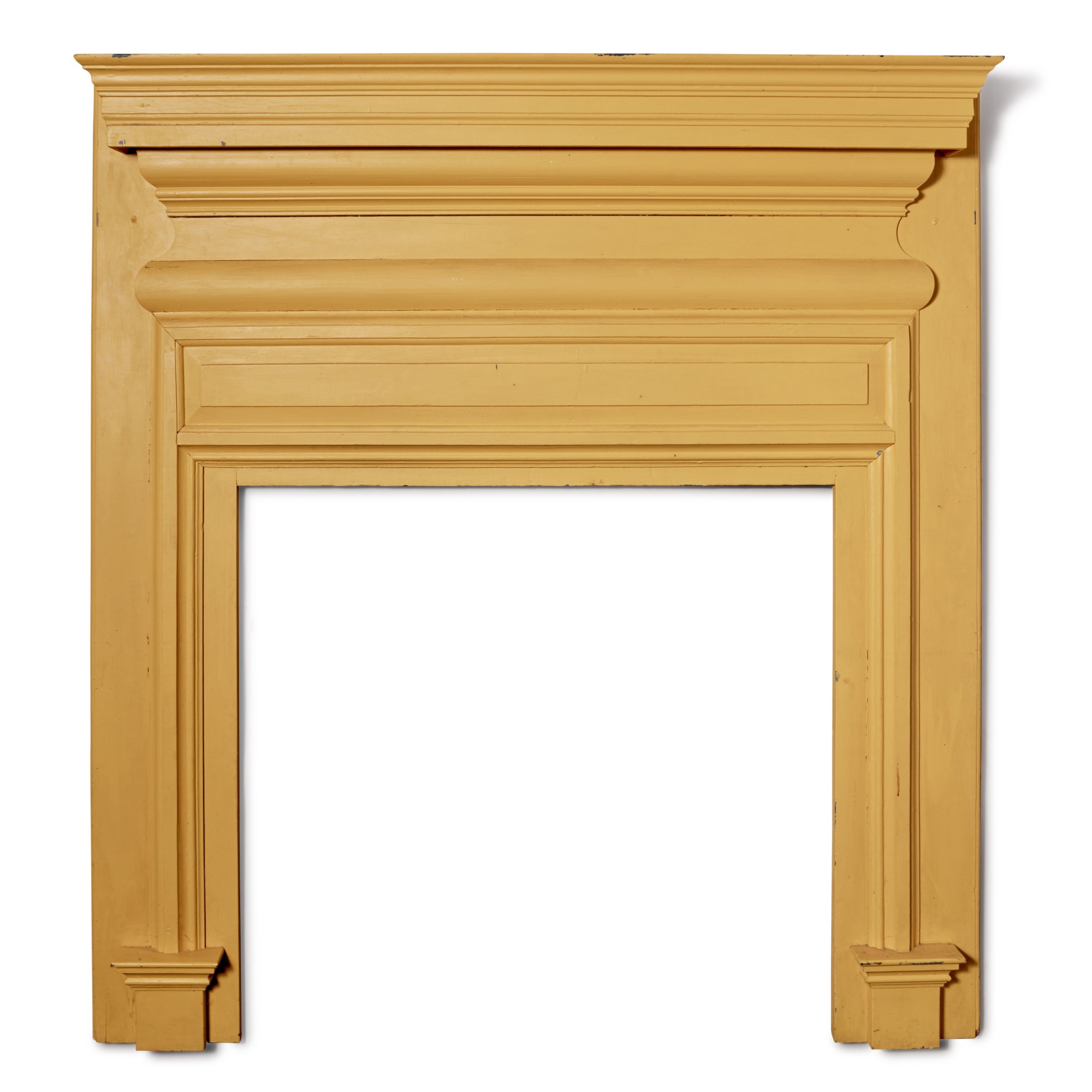 The Coppock House Very Rare Yellow Painted Pine Chamber Fireplace ...