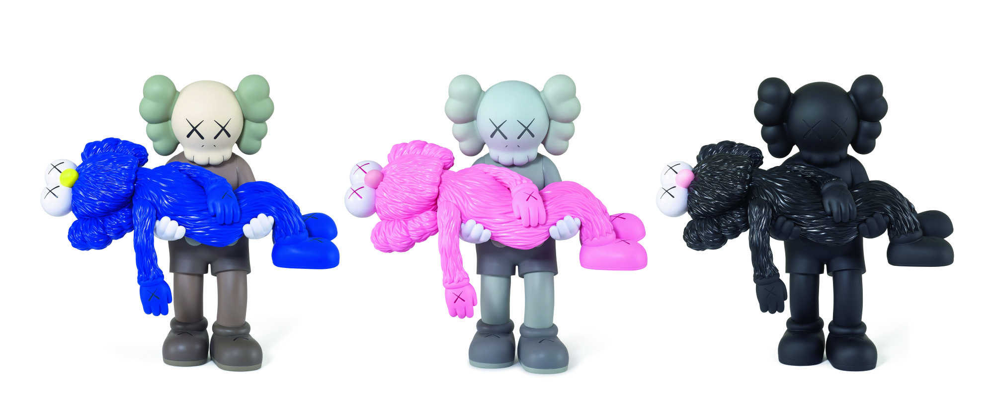 KAWS | GONE (BROWN/ GREY/ BLACK) (THREE WORKS) GONE（褐/灰/黑）（三件作品 ...