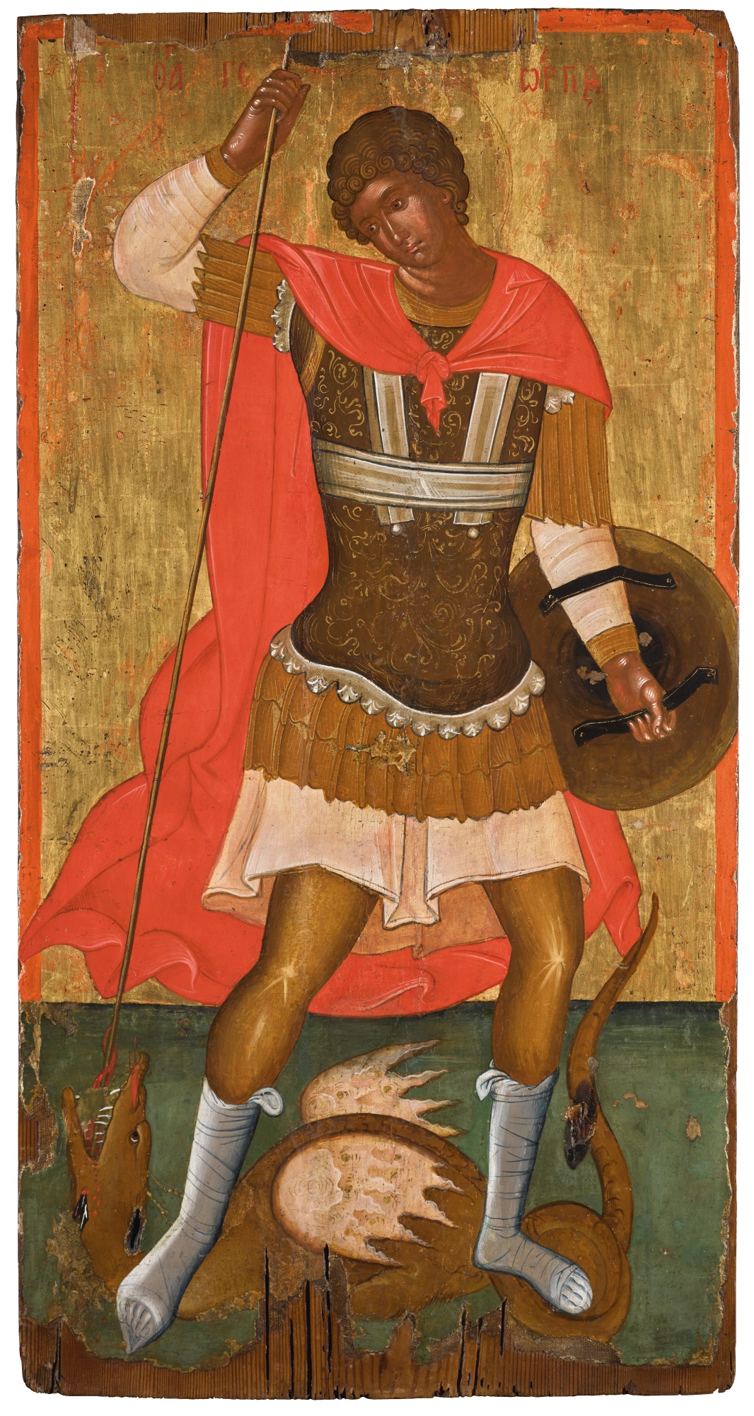 AN ICON OF SAINT GEORGE SLAYING THE DRAGON, CRETAN, 16TH CENTURY ...