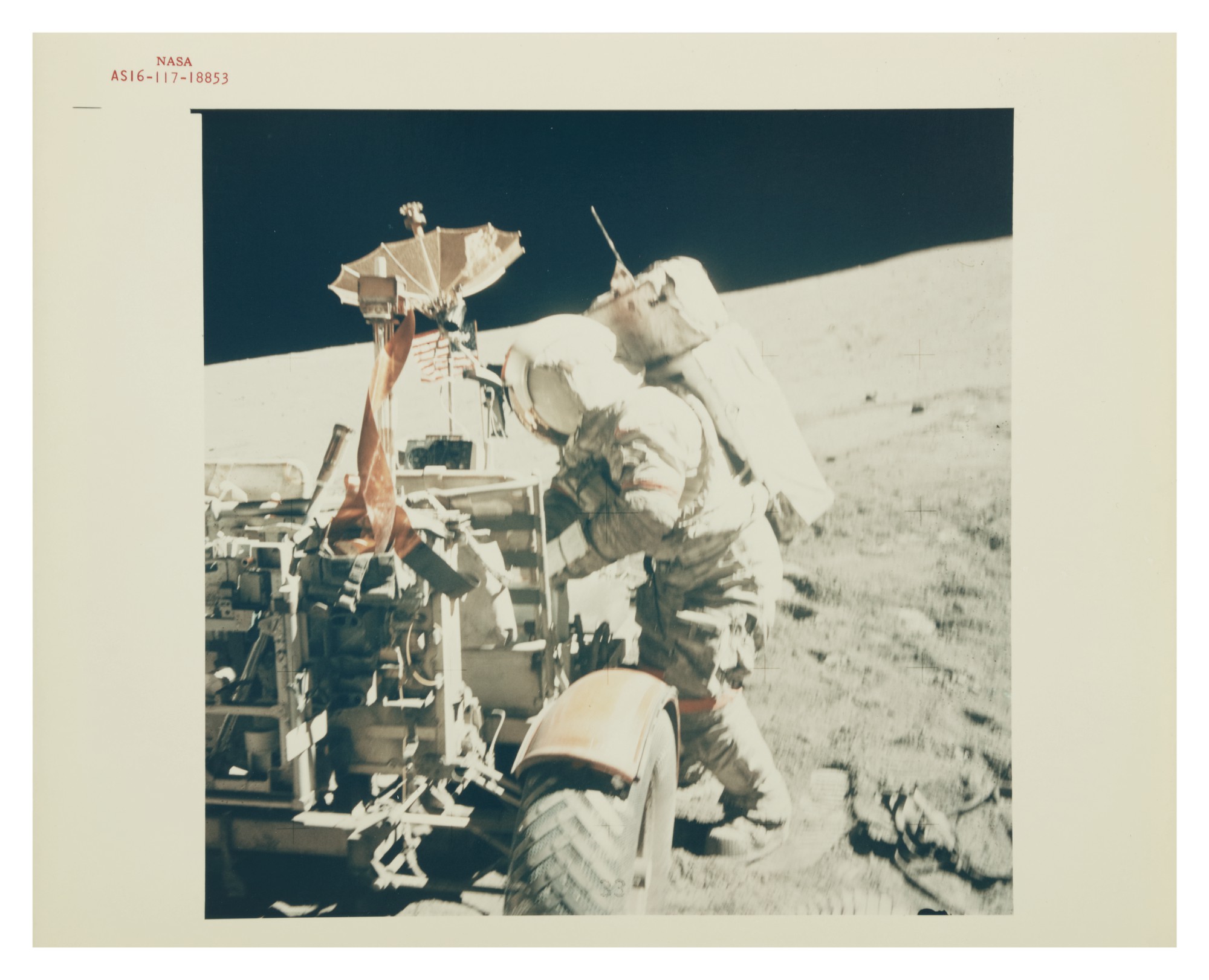 [APOLLO 16] JOHN YOUNG NEXT TO LM ORION DURING A LUNAR SURFACE EVA ...