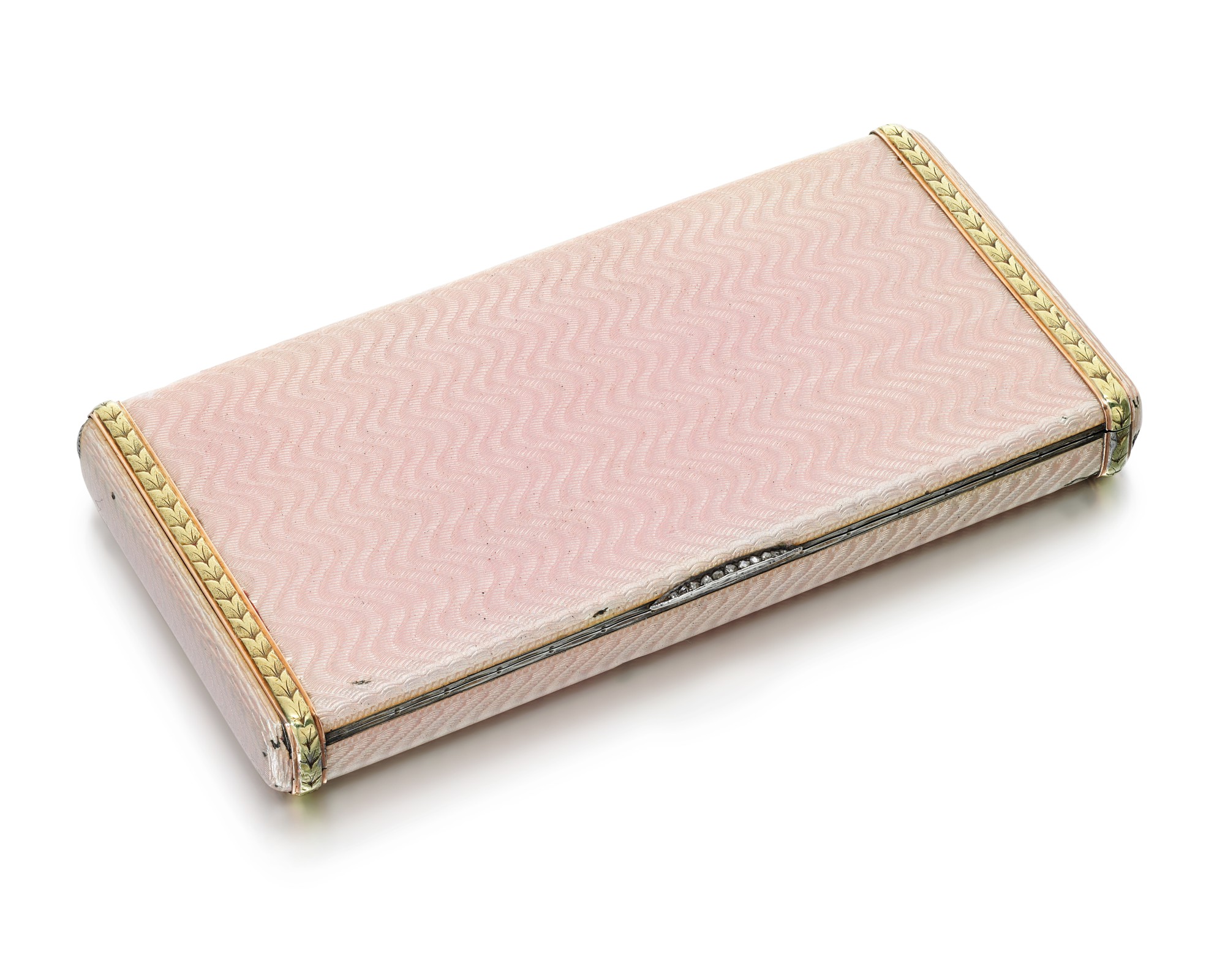 A FABERGÉ JEWELLED GOLD-MOUNTED SILVER-GILT AND GUILLOCHÉ ENAMEL VANITY ...