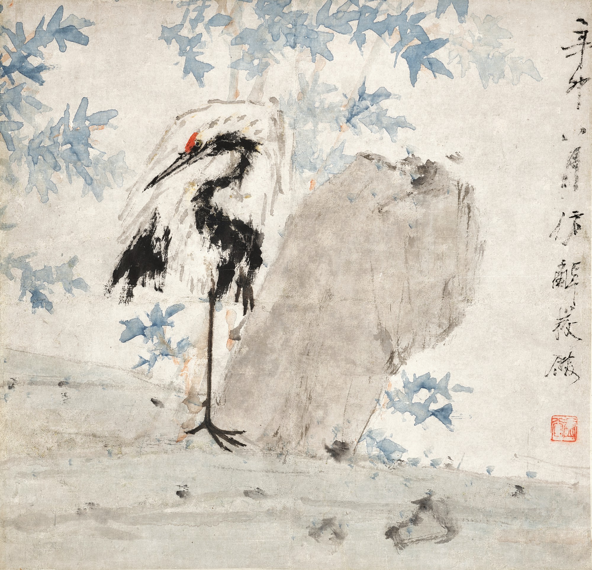 虛谷 竹鶴圖 | Xu Gu, Crane | Fine Chinese Paintings | 2022 | Sotheby's