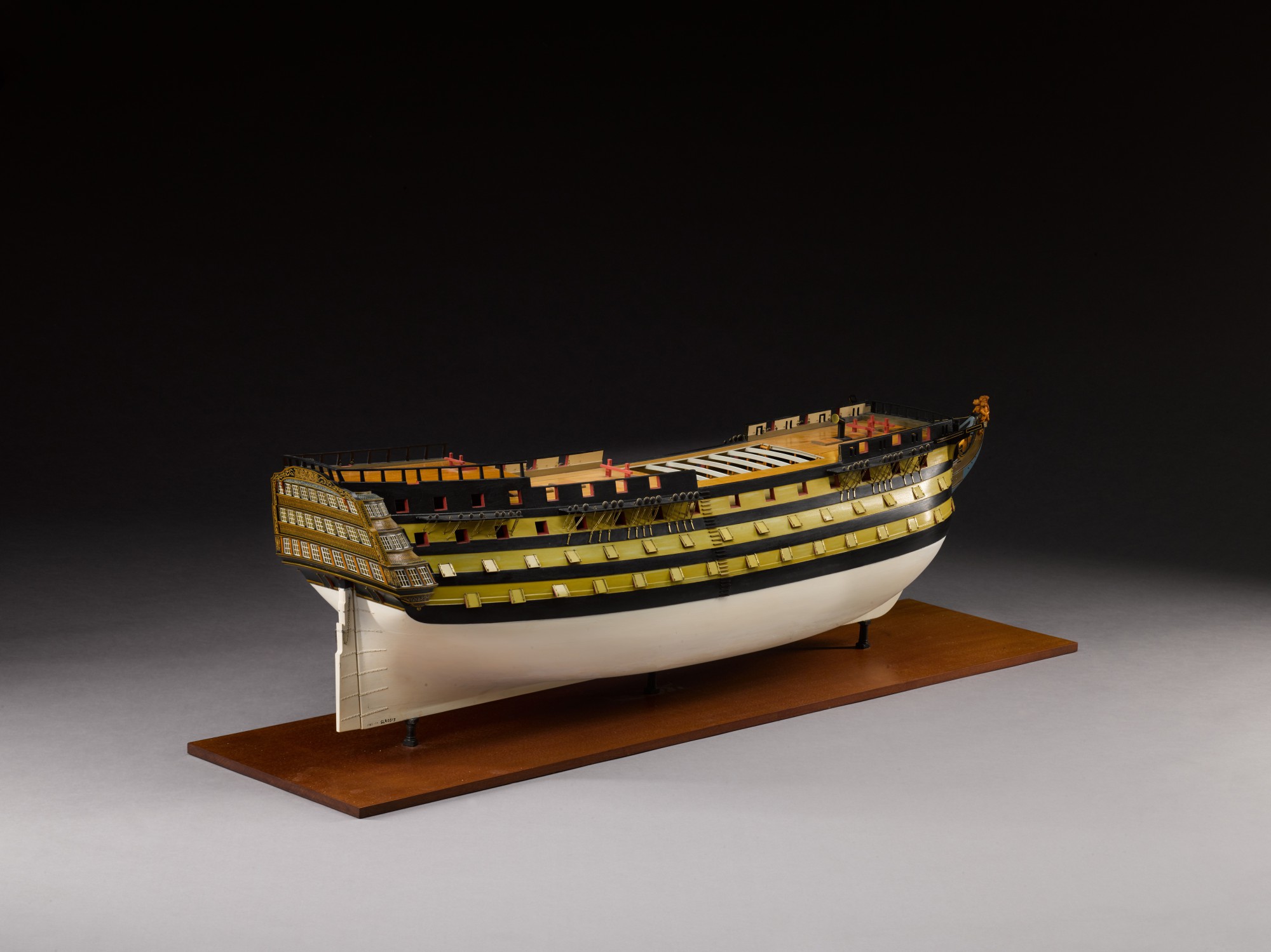 A full hull 1:48 scale model of HMS Victory, a 100 gun first rate three ...