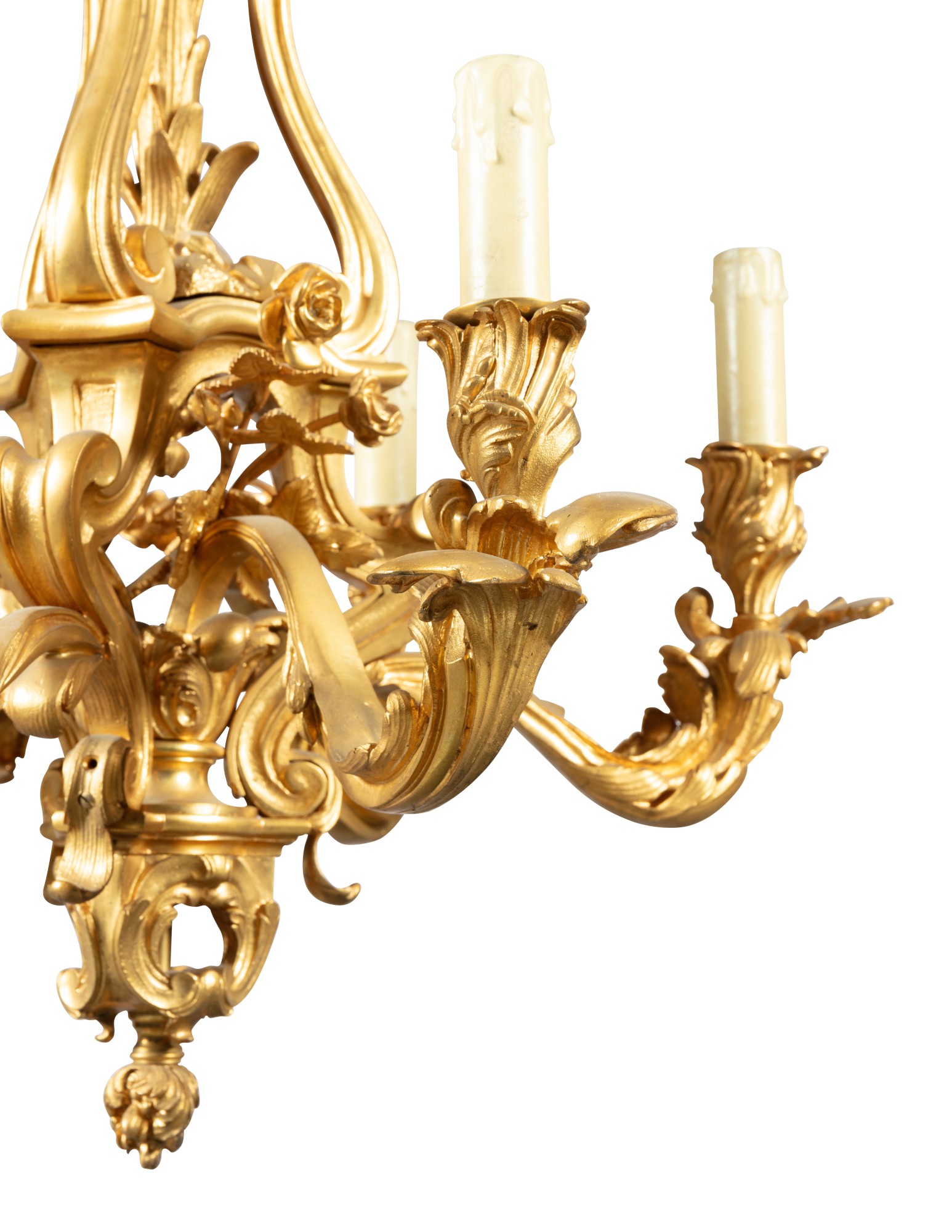 A gilt-bronze chandelier, after a model by Philippe Caffieri, 19th ...