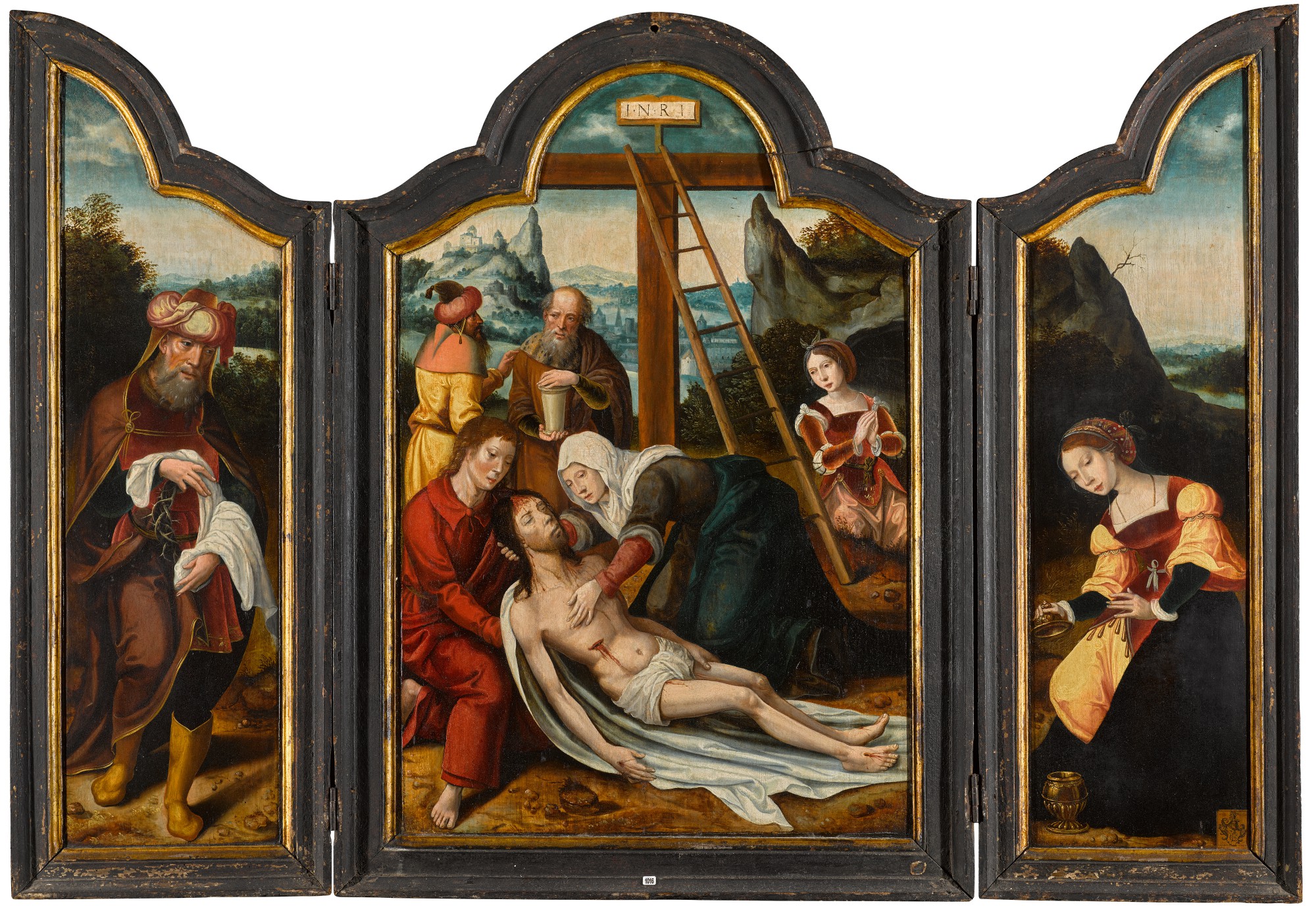 ANTWERP SCHOOL, CIRCA 1520 | A TRIPTYCH: THE DEPOSITION (CENTRAL PANEL); JOSEPH OF ARIMATHEA ...