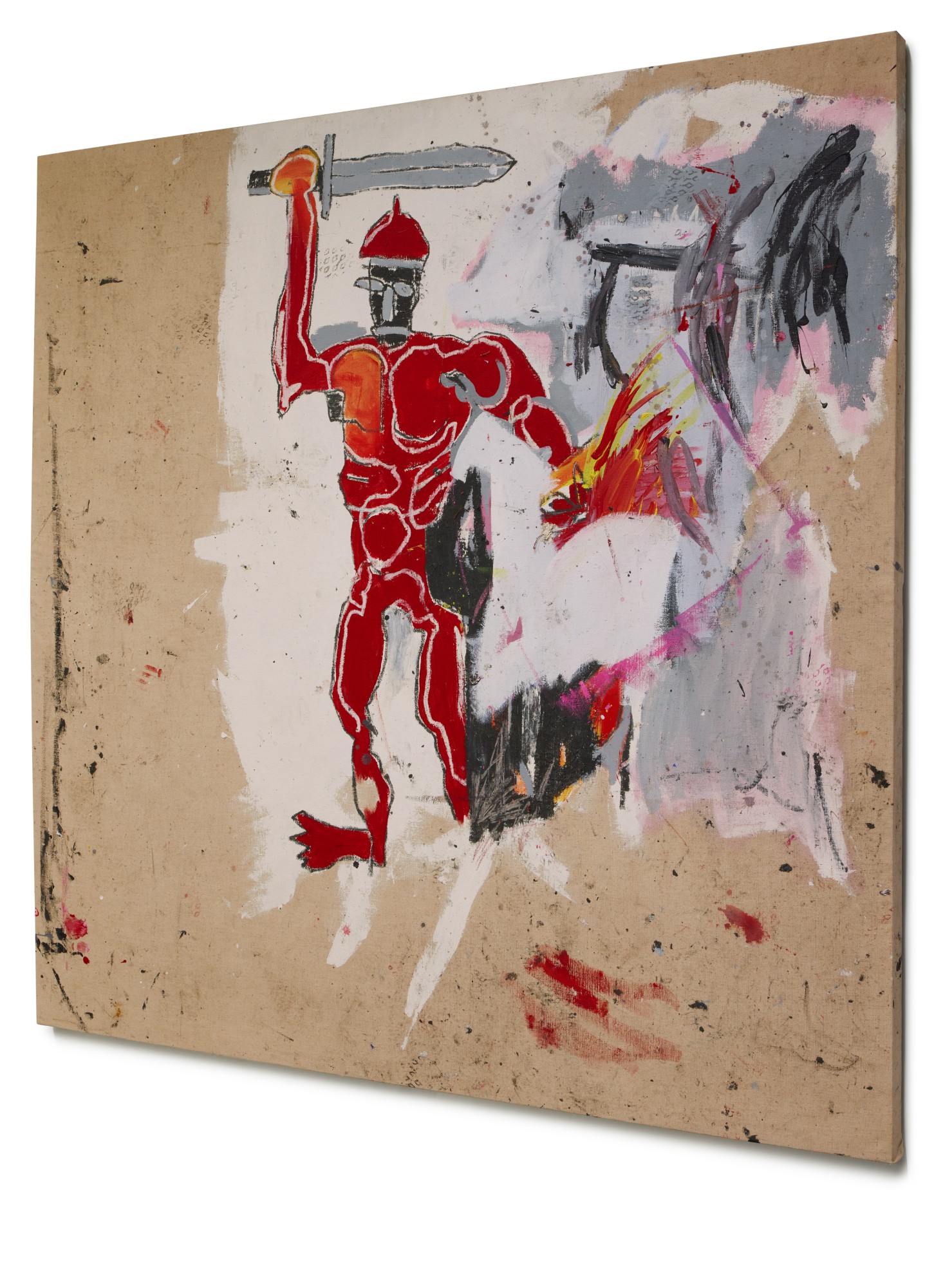 Jean-Michel Basquiat 尚・米榭・巴斯基亞 | Untitled (Red Warrior) 無題（紅戰士 ...