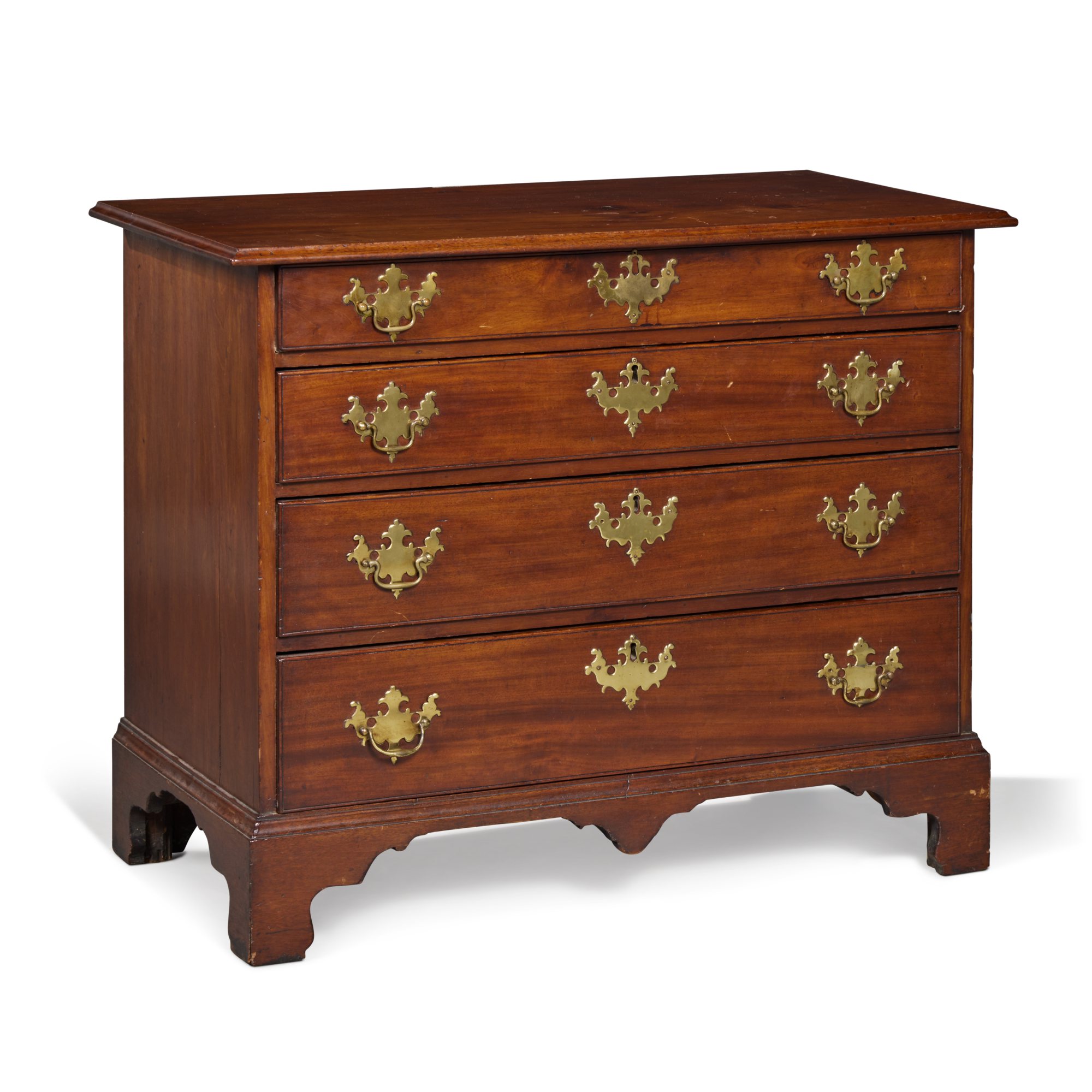 A Chippendale Figured Mahogany Chest of Drawers, Massachusetts, Circa ...