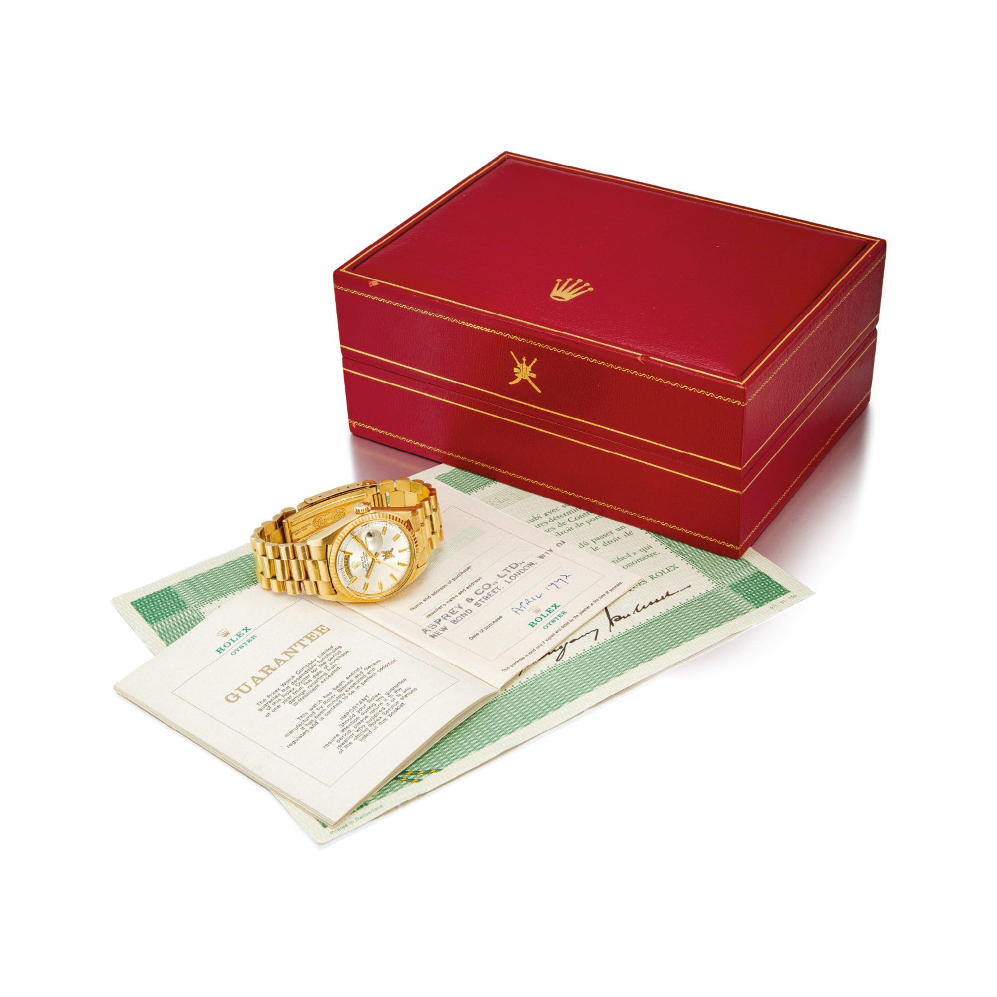 ROLEX | DAY-DATE, REFERENCE 1803 A YELLOW GOLD WRISTWATCH WITH DAY ...