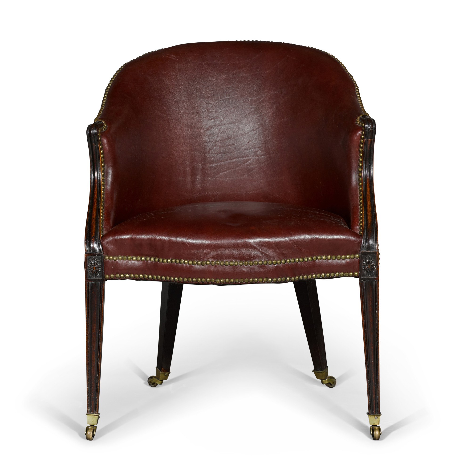 A George III carved mahogany library tub chair, late 18th century ...