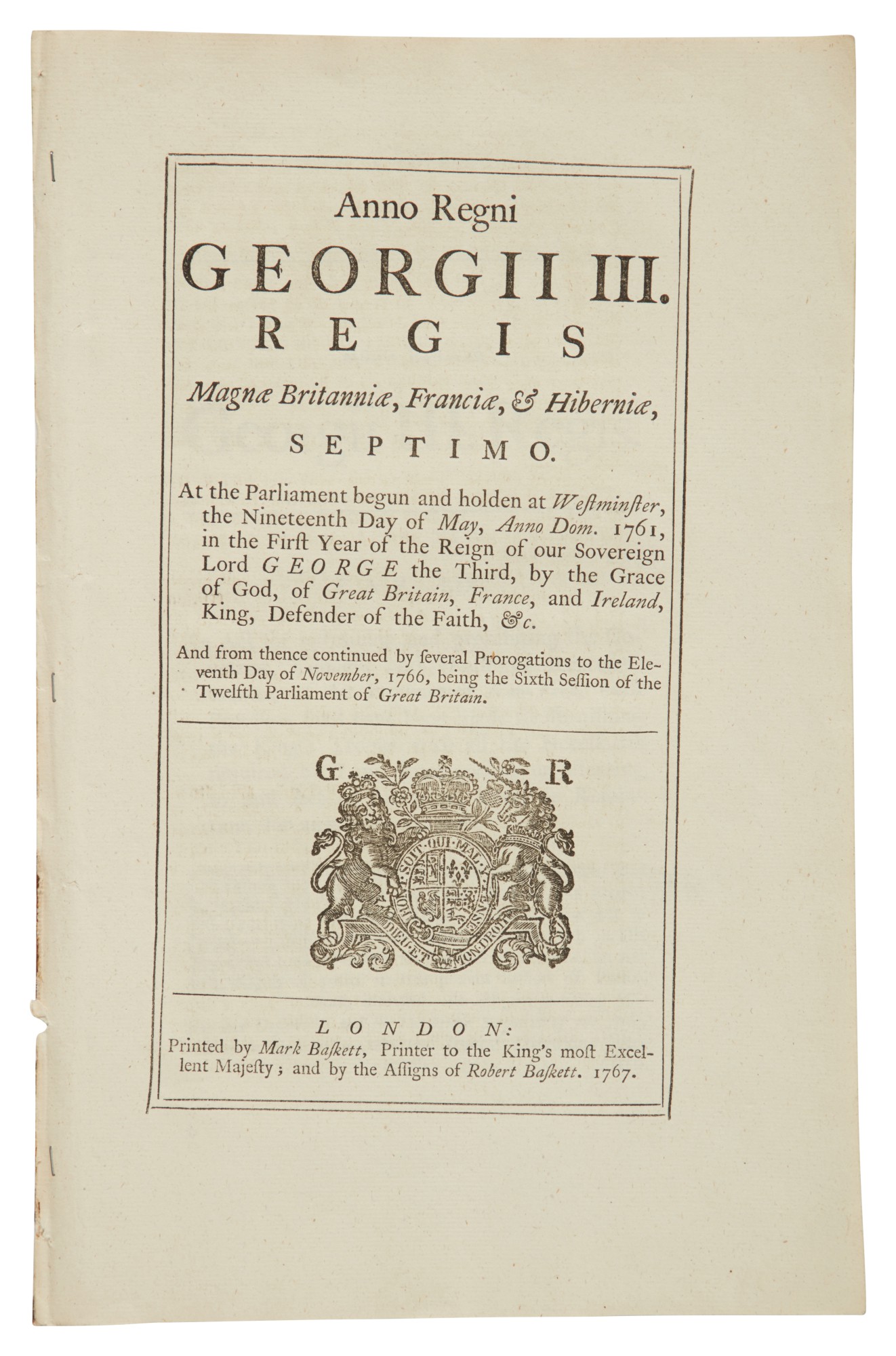 Parliamentary Act. Reign of George III | The New York Restraining Act ...