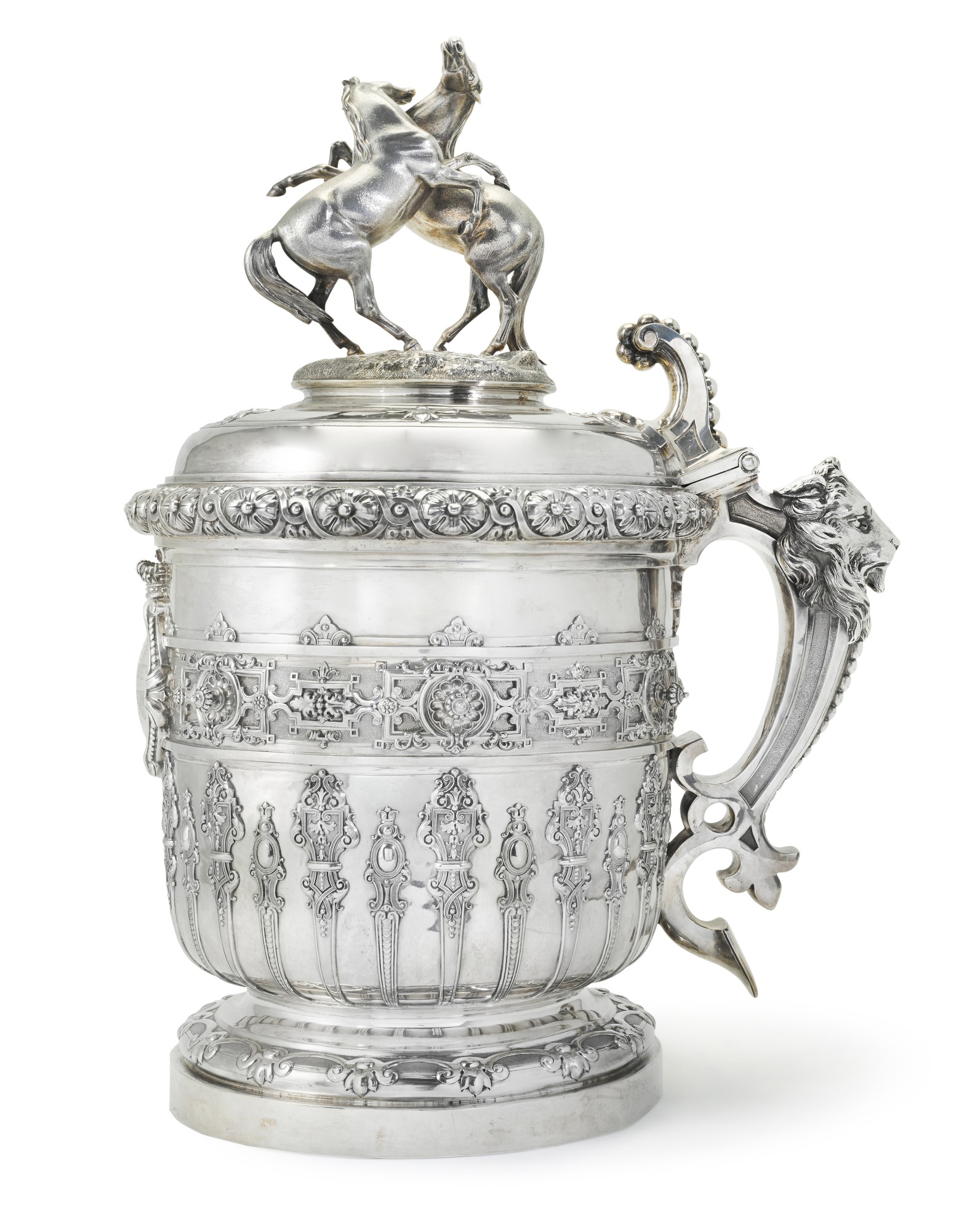 The Queen's Cup, Ascot Races, 1867. A magnificent silver racing trophy ...