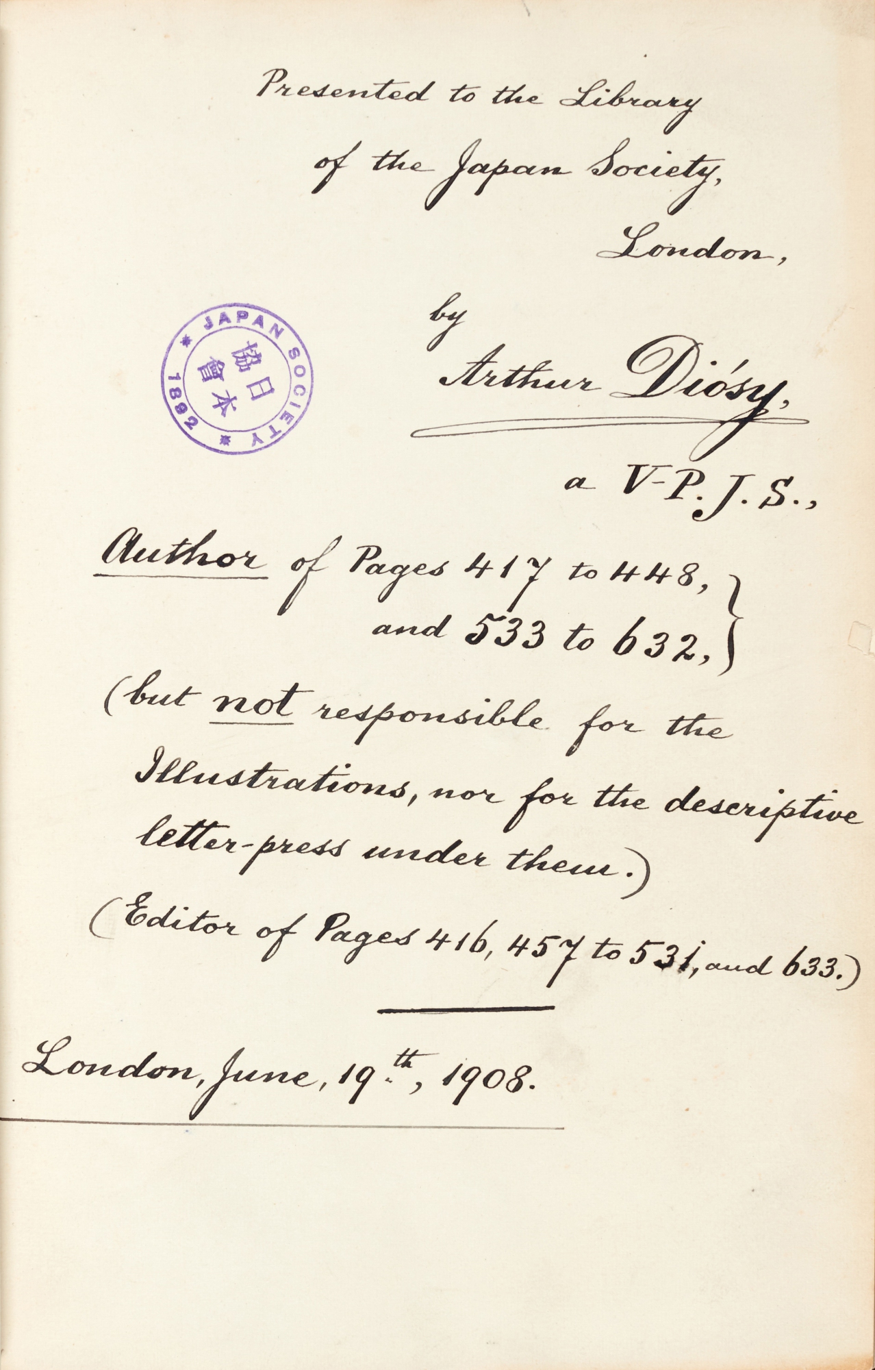 A group of books by or presented to the Japan Society Library, by ...
