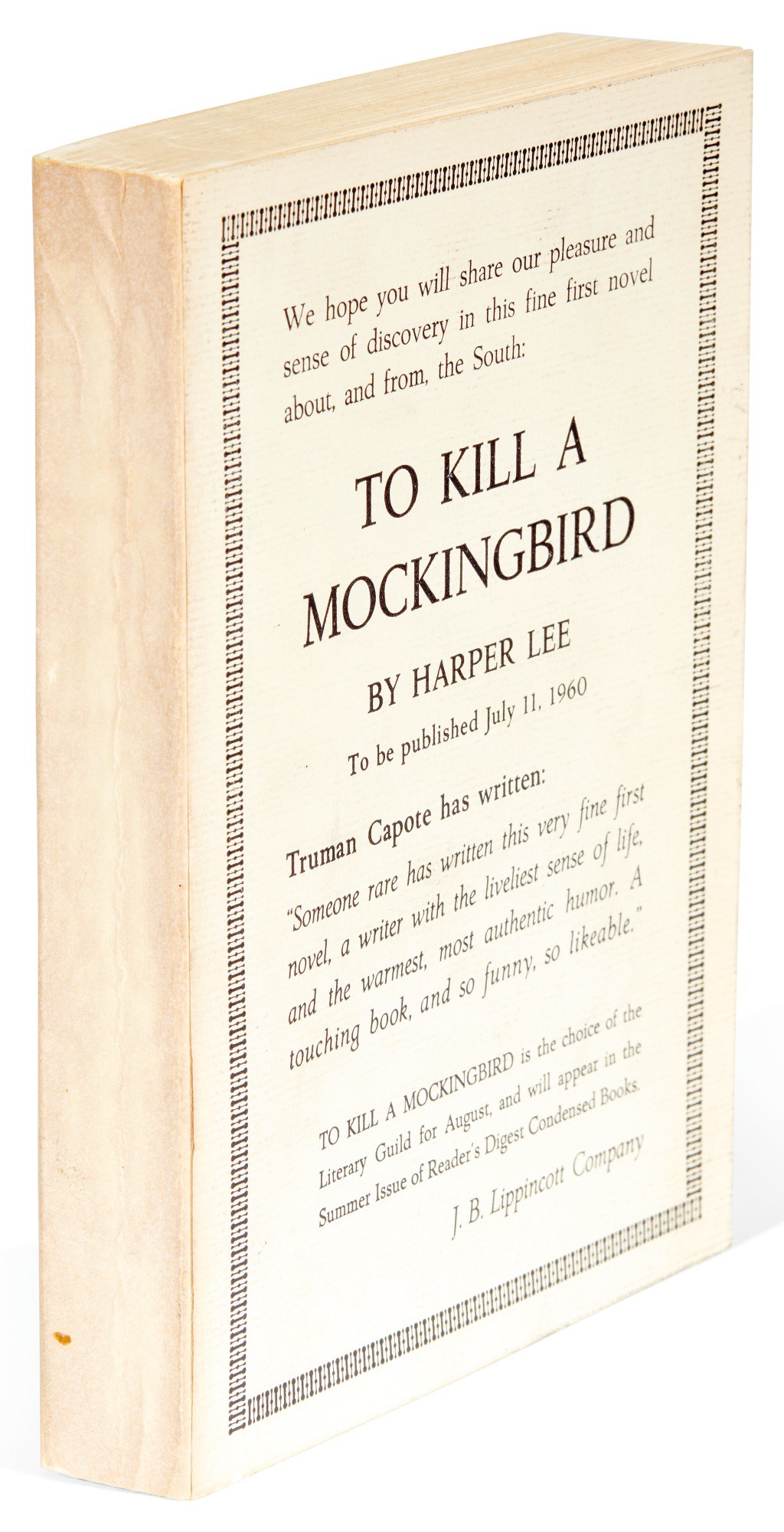 LEE | To Kill a Mockingbird, 1960, advanced reading copy | English ...