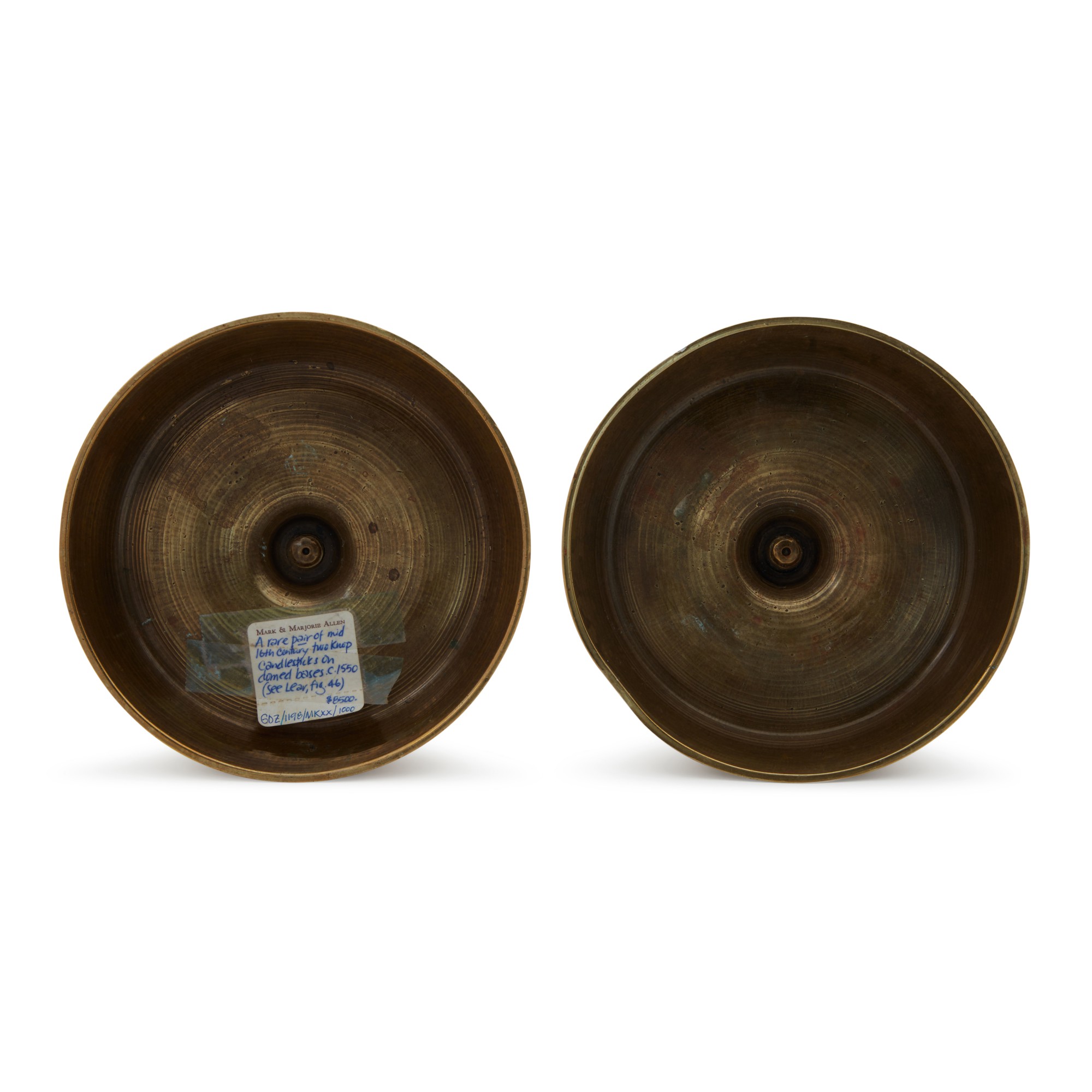 Fine and Rare Pair of Northwestern European Cast Brass Double-Knop ...