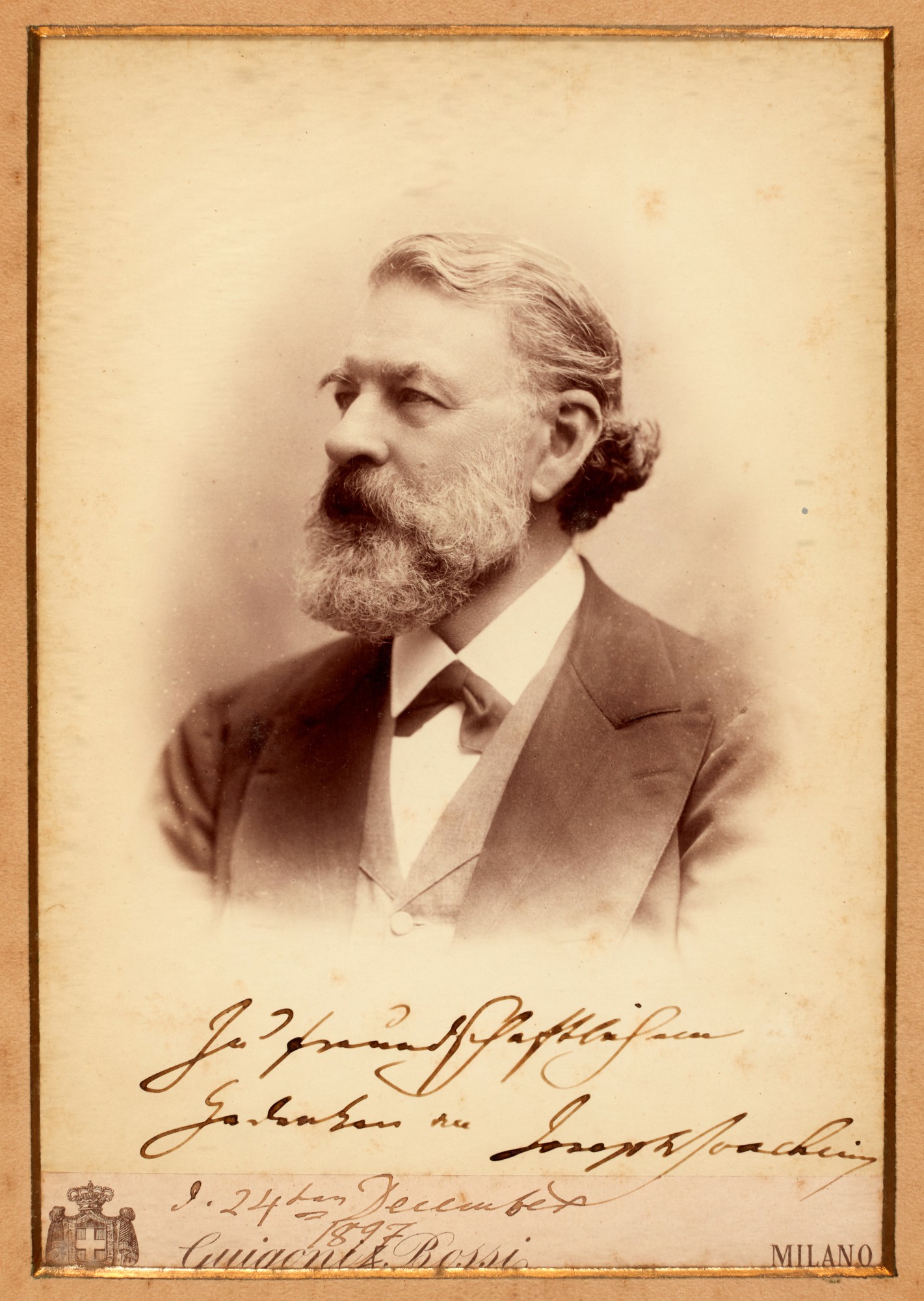 J. Joachim (1831-1907). Large photograph signed and inscribed, 24 ...