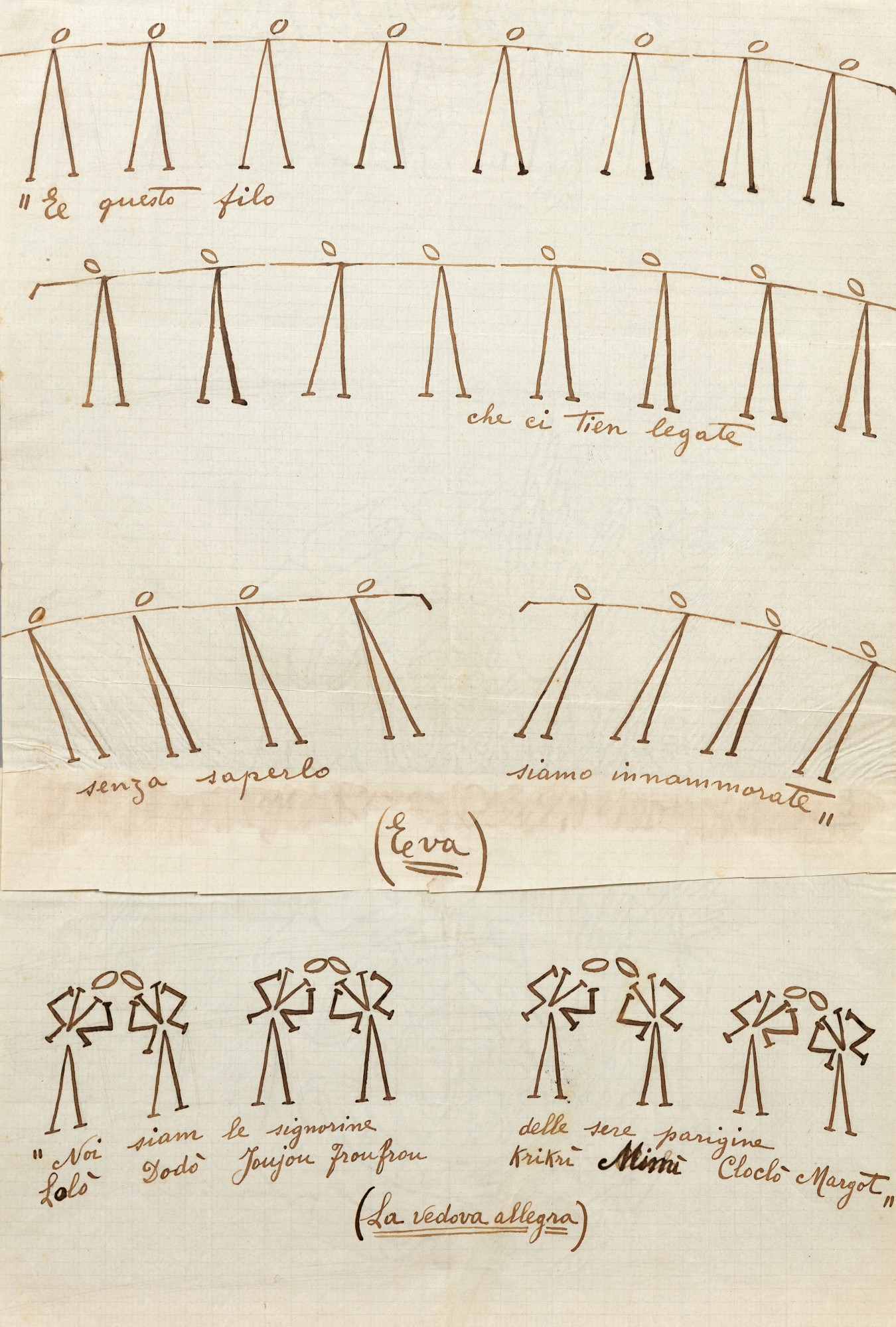 La Vedova allegra. 1914. Original drawing. Famous composition using ...