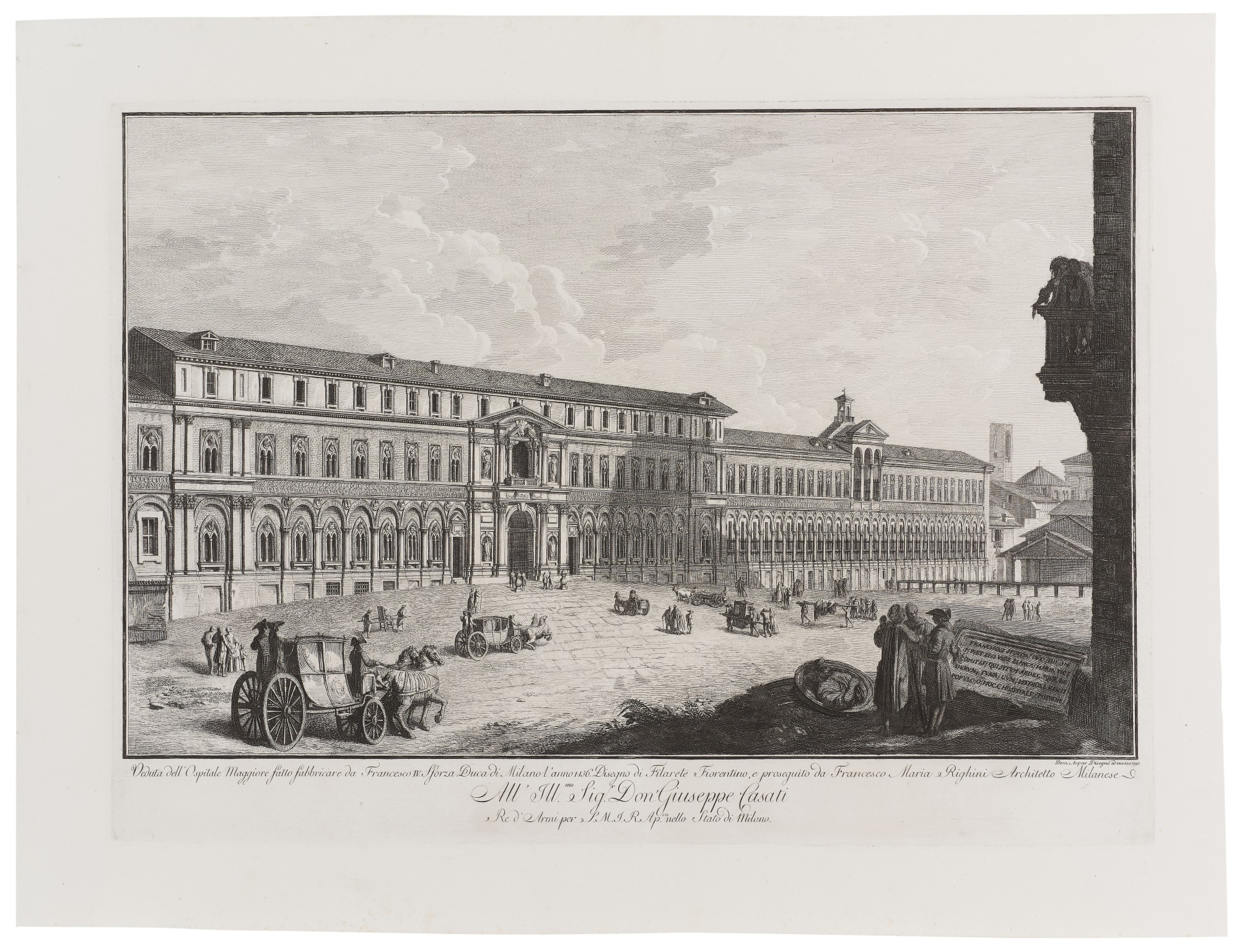 Aspari, serie completa di 16 tavole incise al bulino e all'acquaforte ...