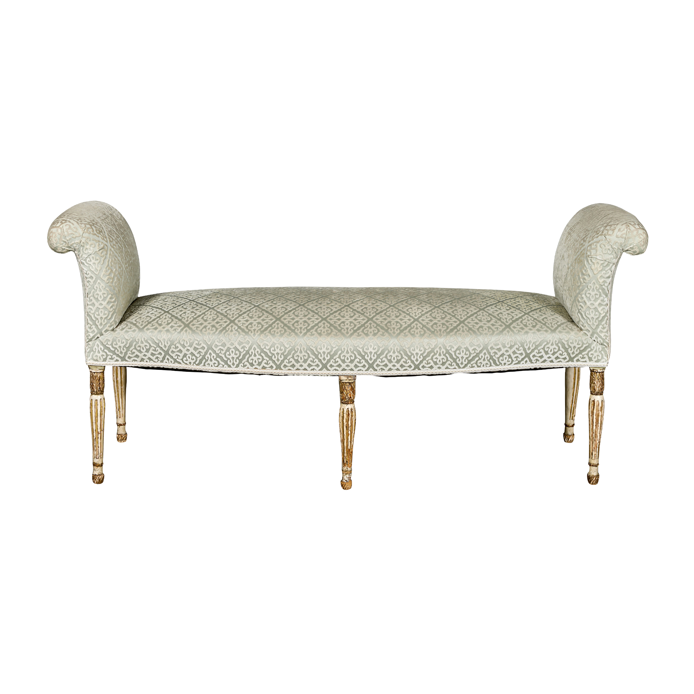 Antique English George III Painted And Parcel-Gilt Bench Available For ...