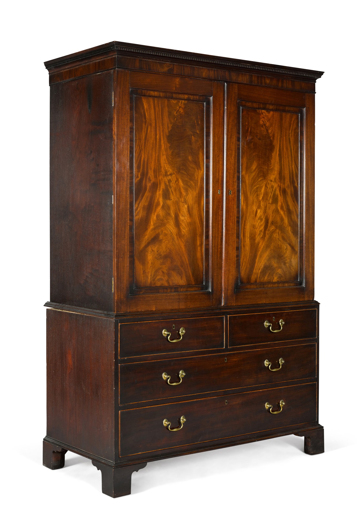 A George III mahogany wardrobe by Gillows, 1788, possibly executed by ...