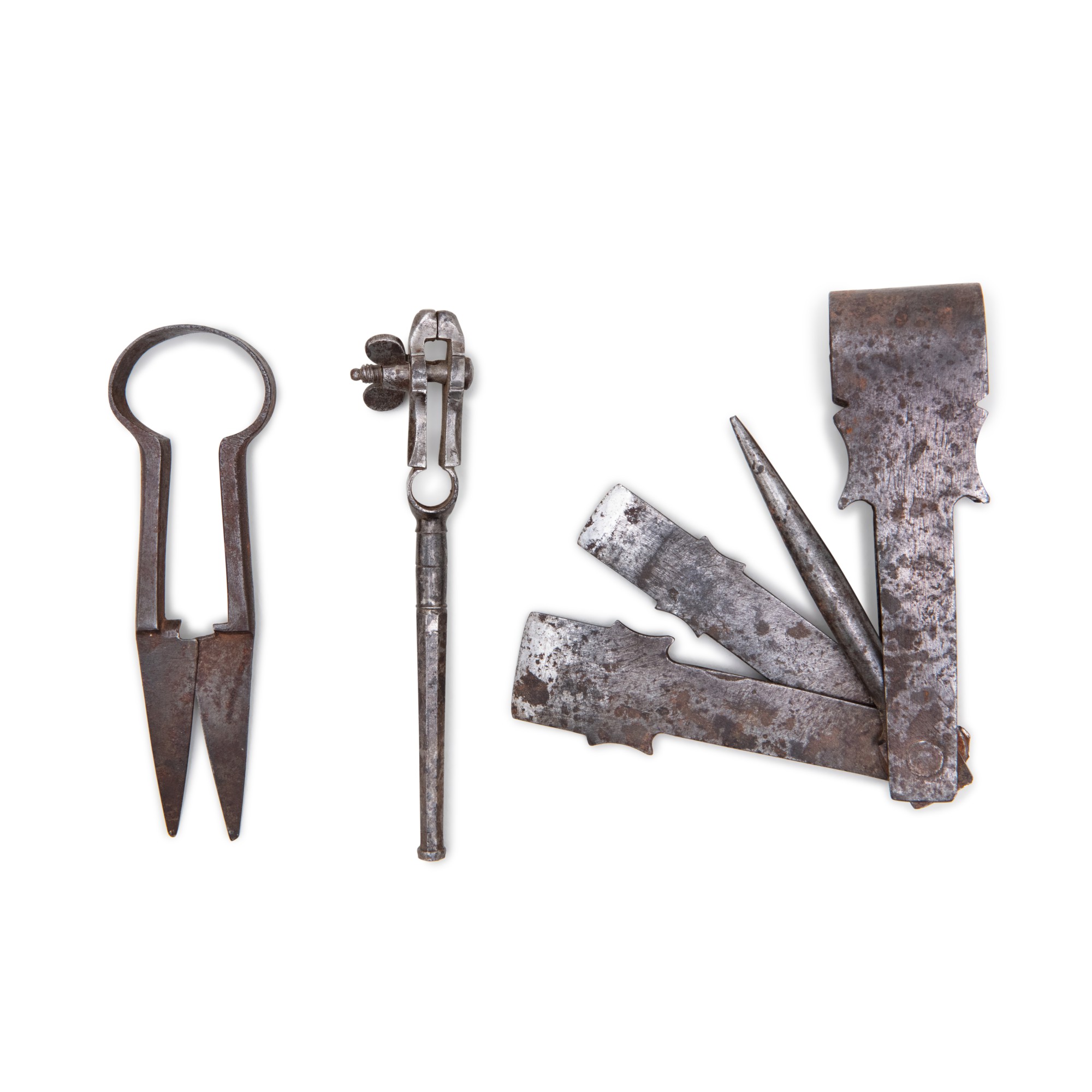 Group of Three American Wrought Iron Tools, Pennsylvania, late 18th and ...