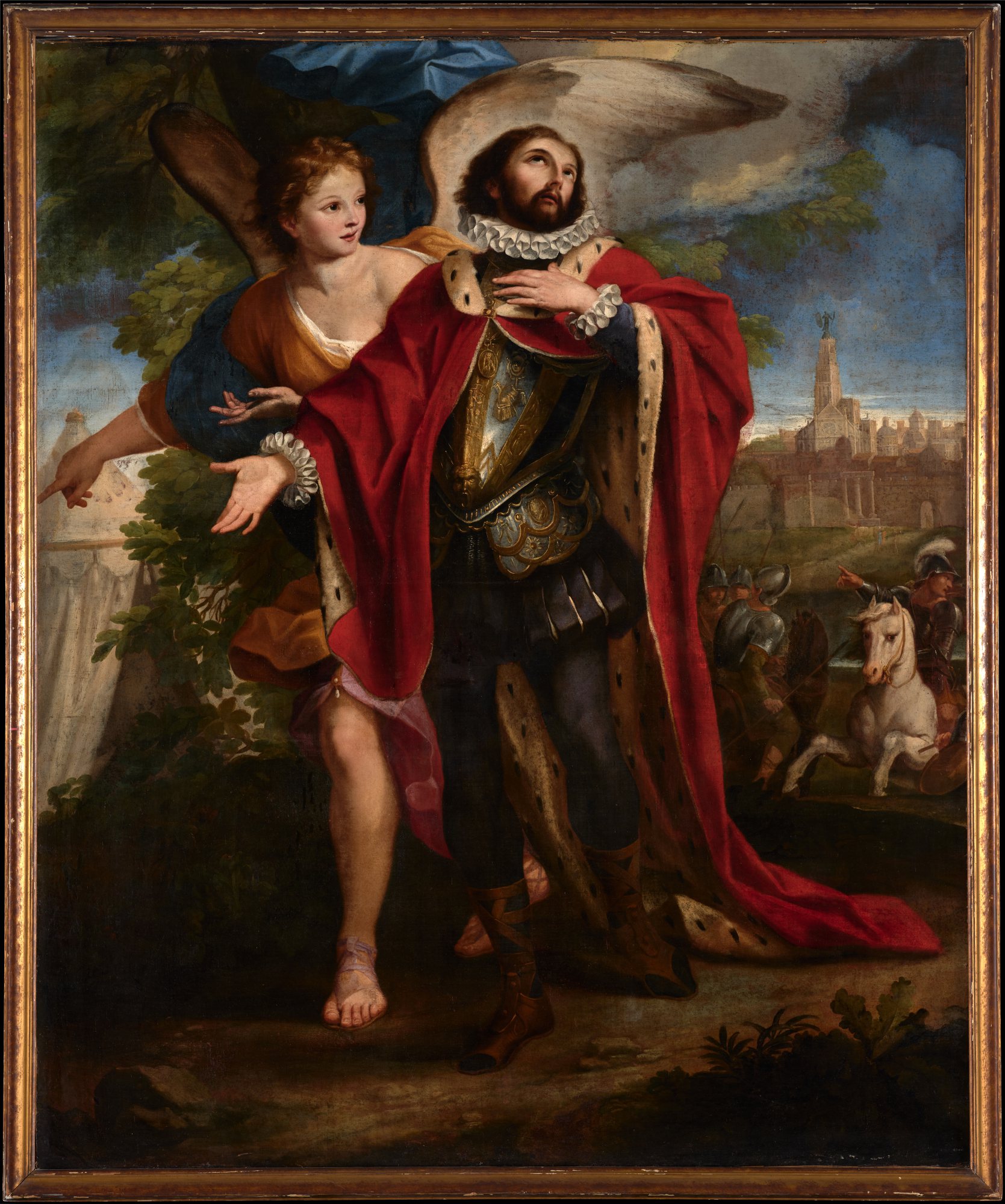 King St Ferdinand III guided by the Angel during the siege of Seville ...