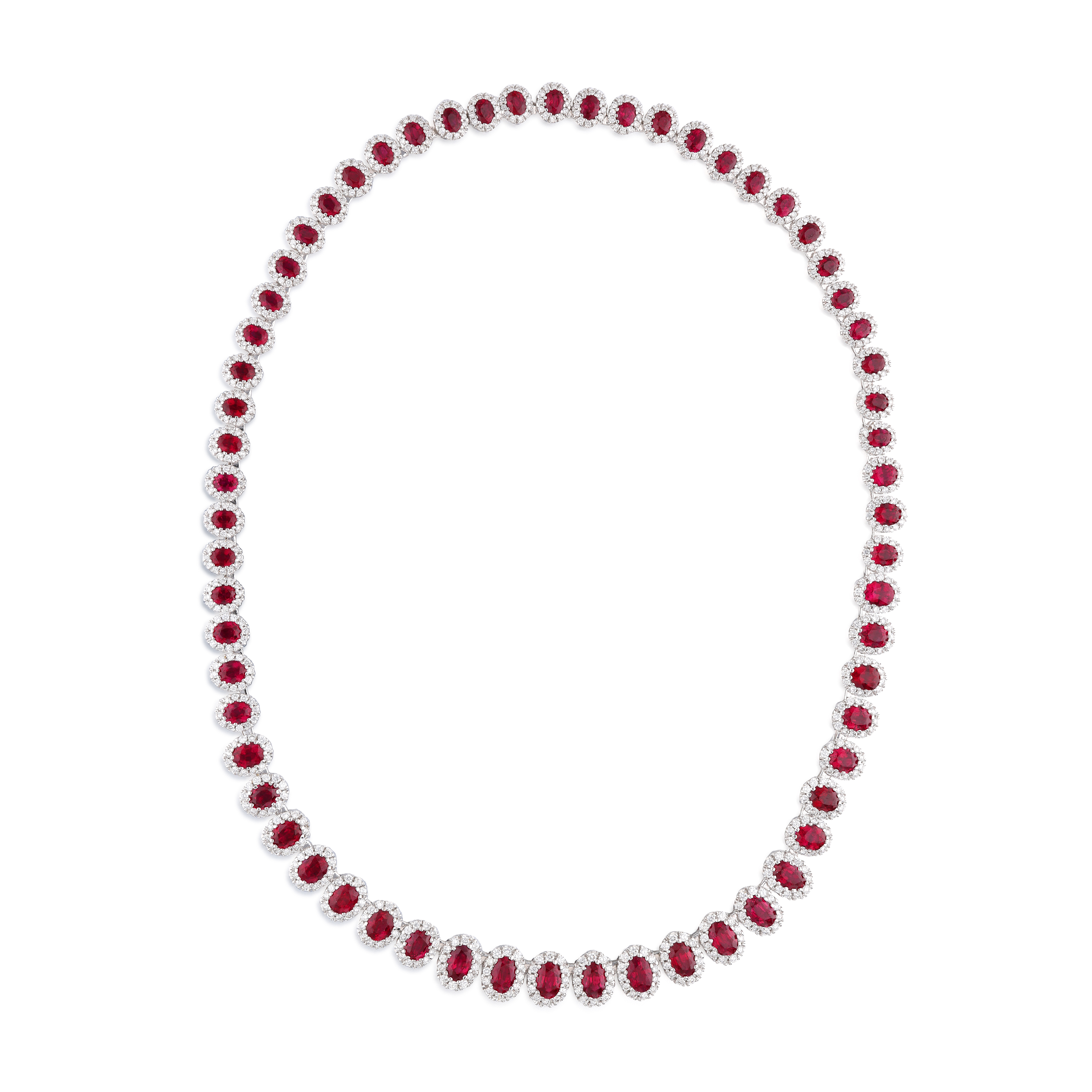 White Gold, Ruby And Diamond Collar Necklace Available For Immediate ...