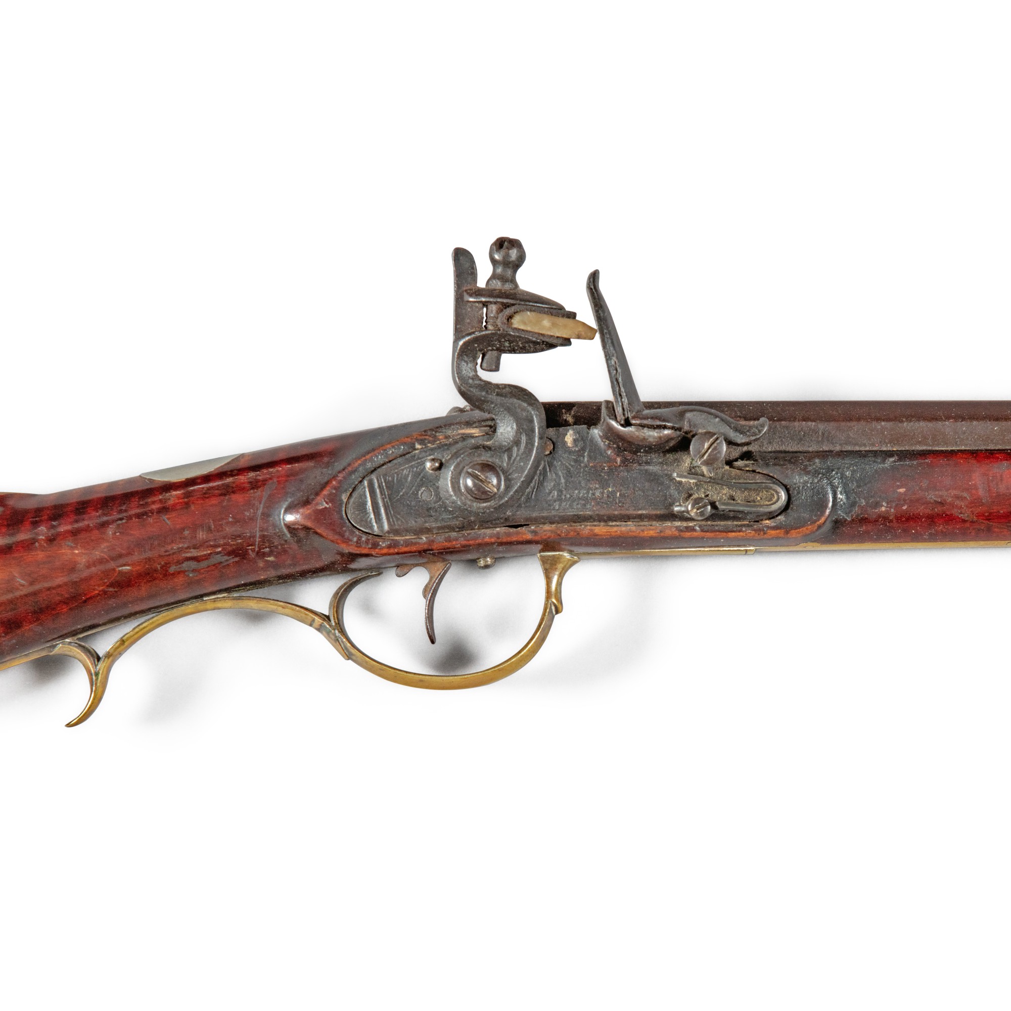 Figured Maple, Cast Brass, and Steel Flintlock Boy's Long Rifle, Lehigh ...