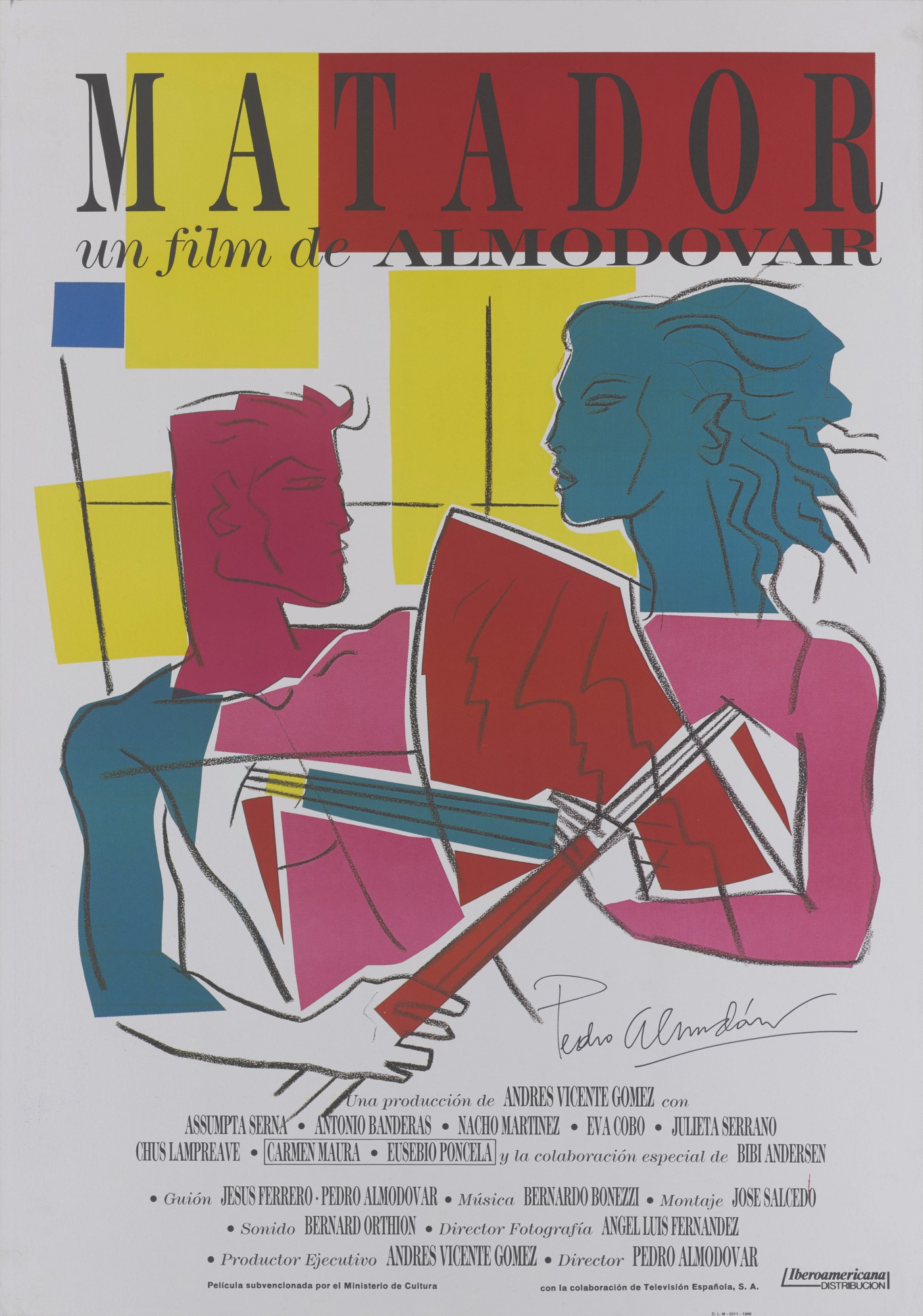 MATADOR (1986) POSTER, SPANISH, SIGNED BY PEDRO ALMONOVAR | Original ...