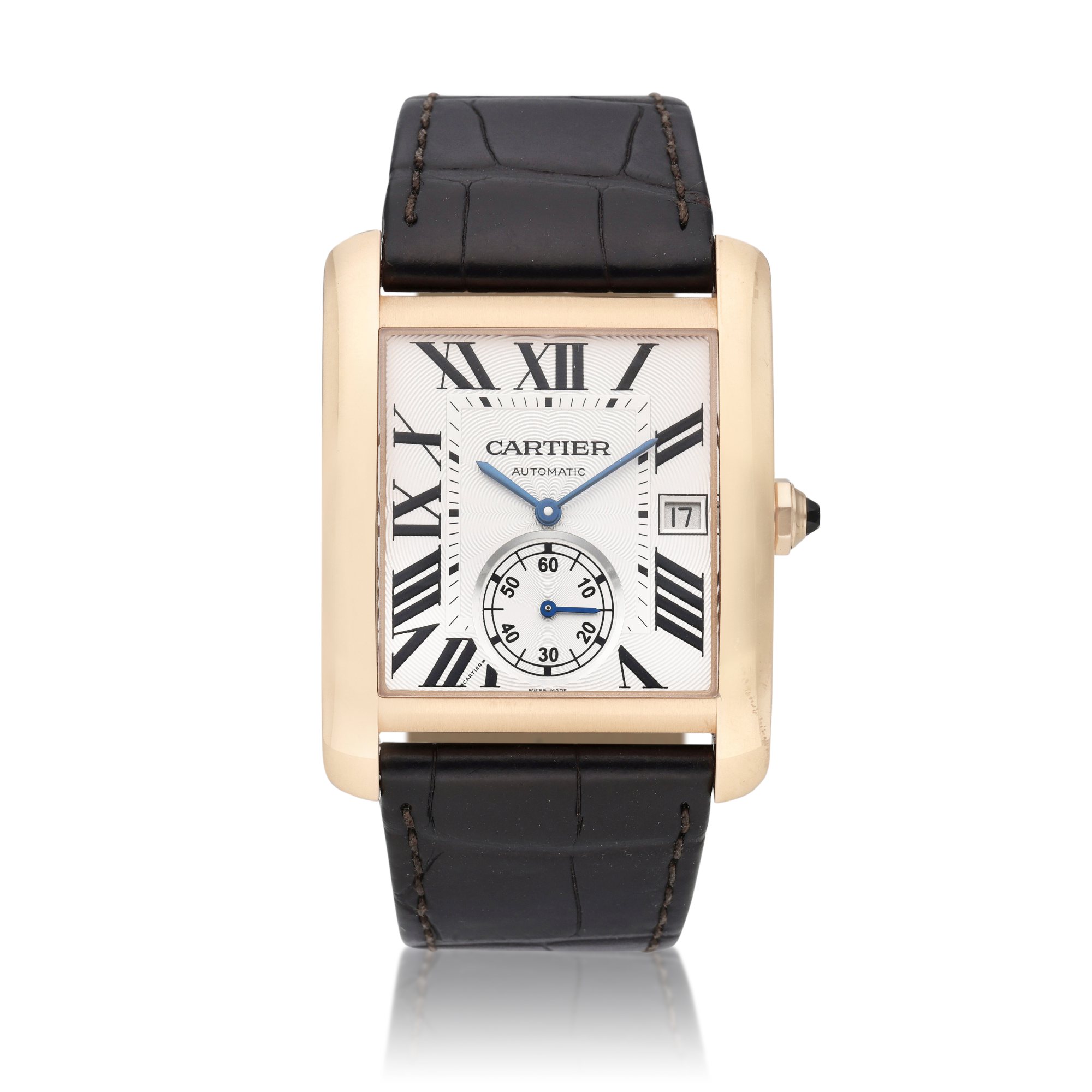 Reference 3590 Tank MC | A pink gold automatic rectangle shaped ...