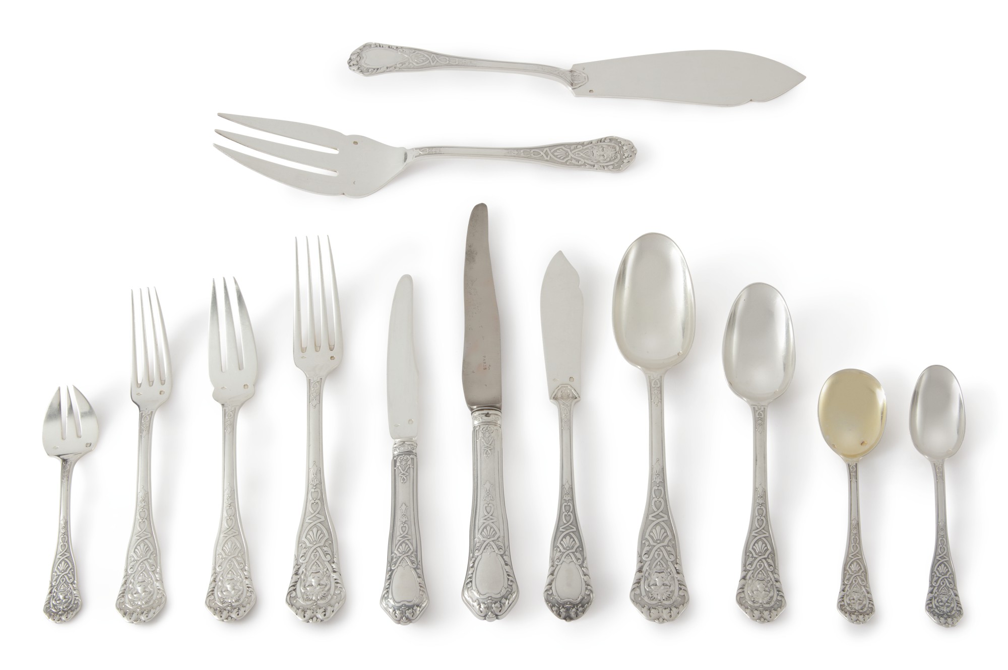 A FRENCH SILVER FLATWARE SERVICE, HENRI LAPPARRA, PARIS, LATE 19TH ...