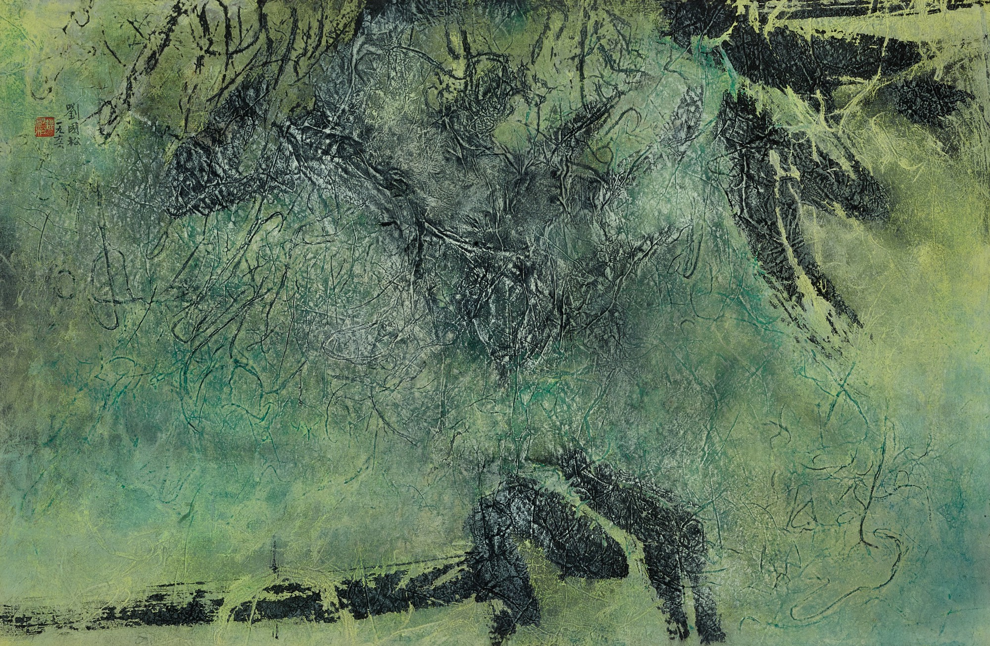 Liu Kuo-Sung 劉國松 | Green Dream 綠之夢 | Modern Art Day Sale | 2021 | Sotheby's