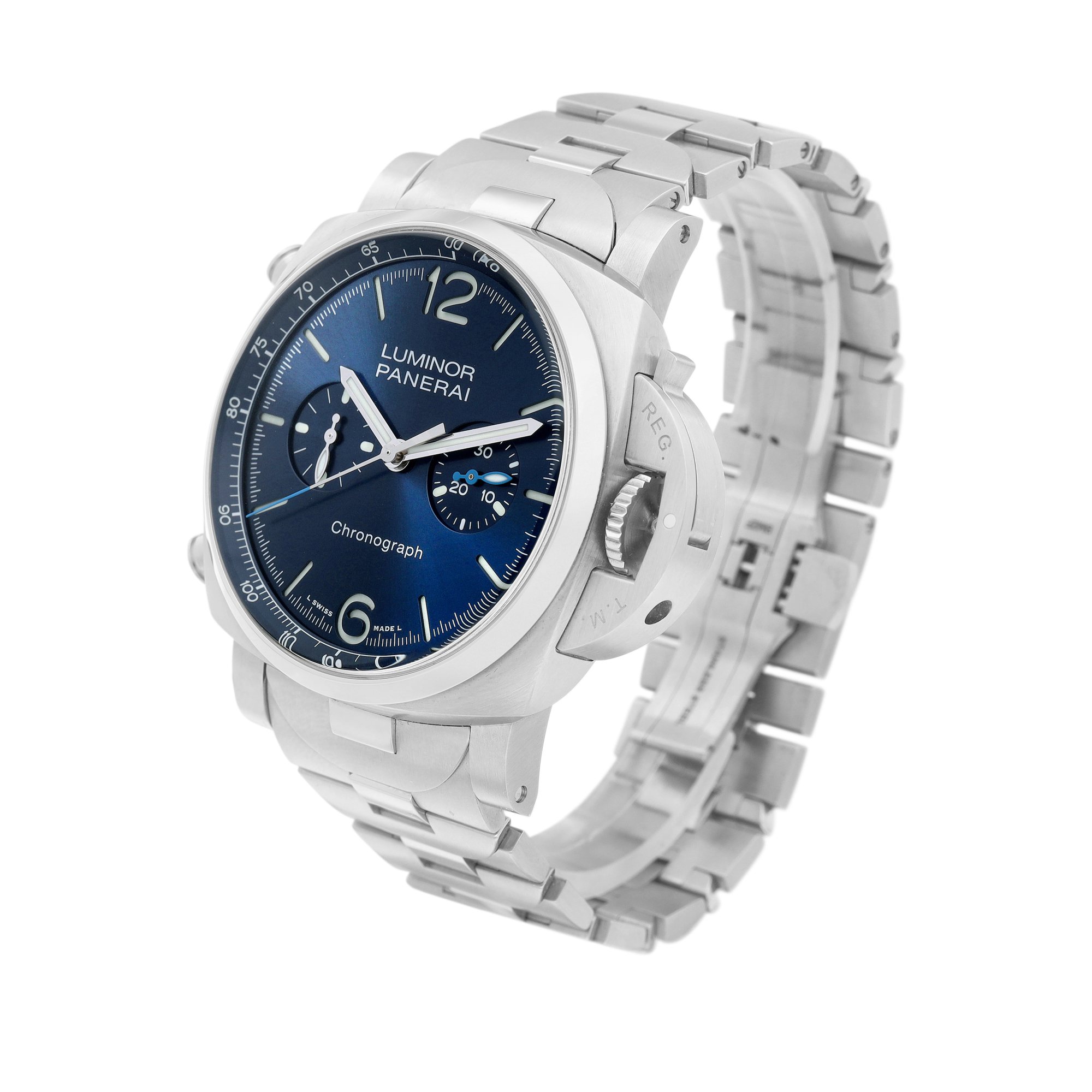 Luminor, Reference PAM01110 | A stainless steel chronograph wristwatch ...