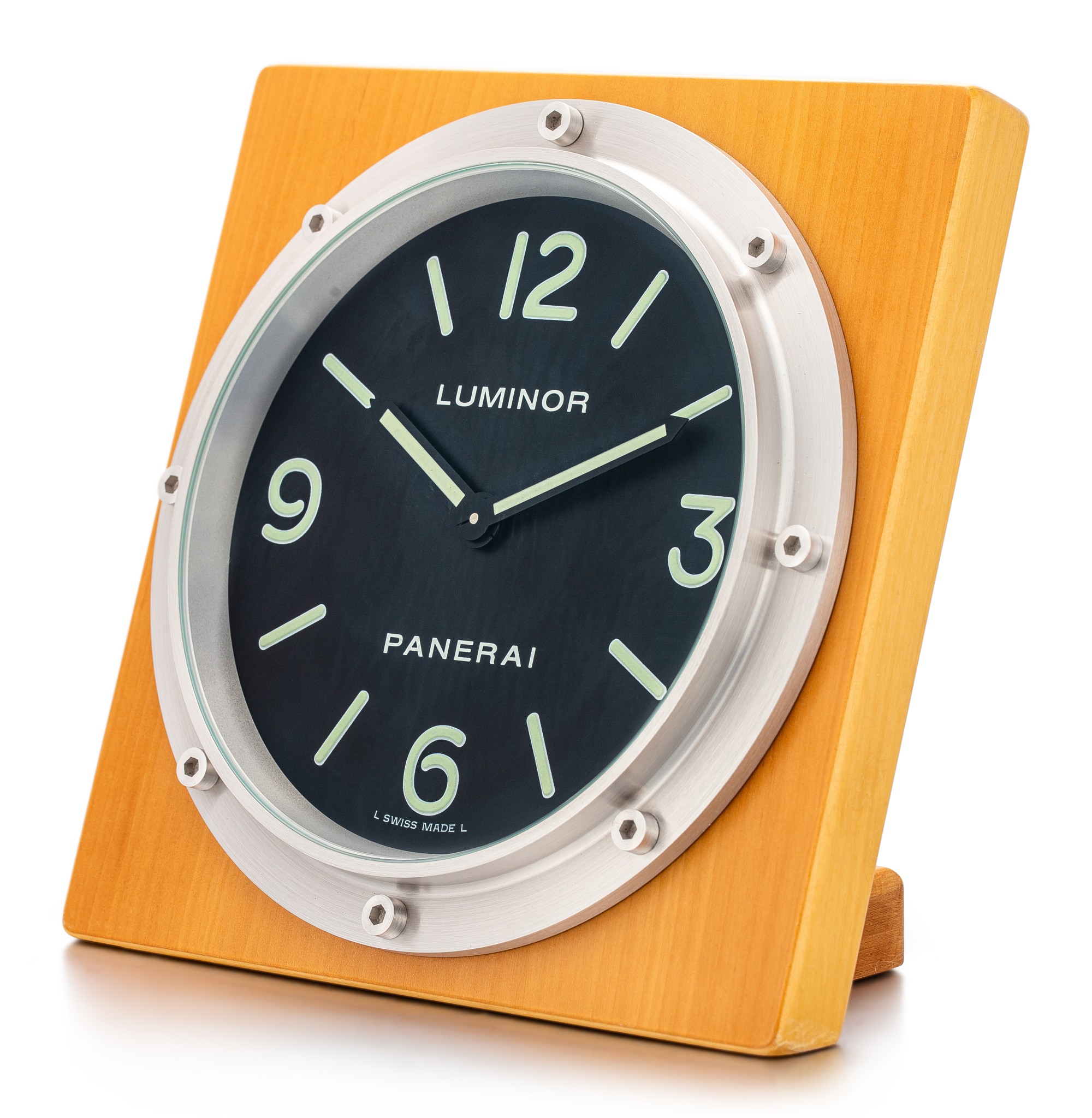 Panerai | Reference PAM 151, A stainless steel desk clock with wooden ...