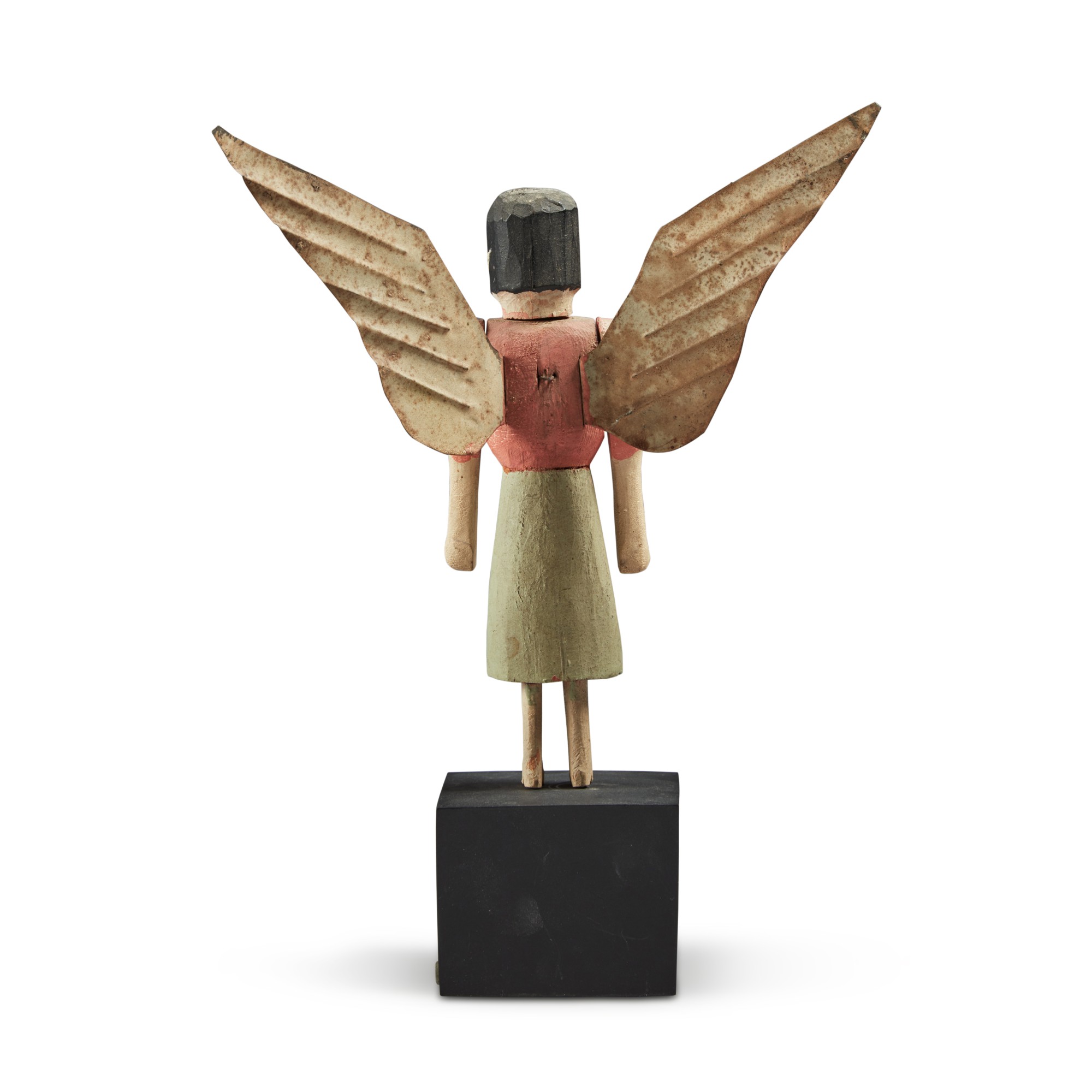 Carved Painted Wood with Molded Copper Angel, Albert Zahn, Bailey's ...