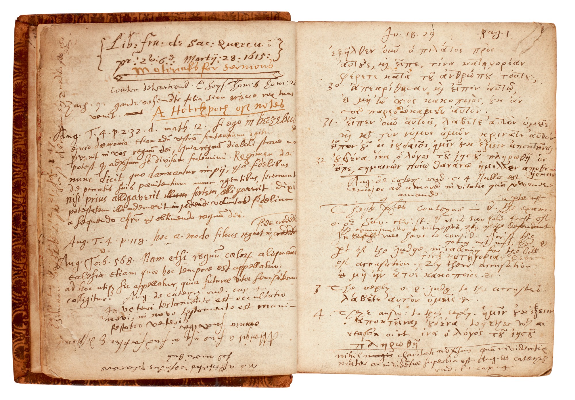 THEOLOGICAL NOTEBOOK | Manuscript, early 17th century | Books and ...