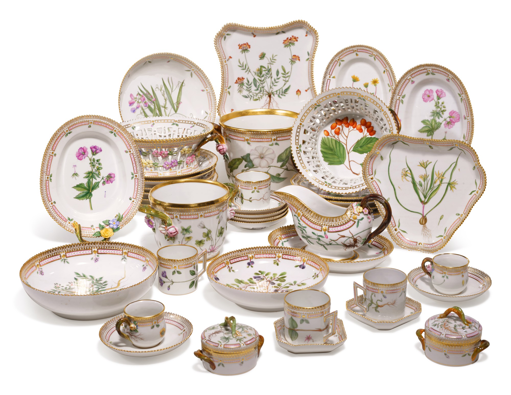 A Group of Royal Copenhagen 'Flora Danica' Wares, 19th Century and ...