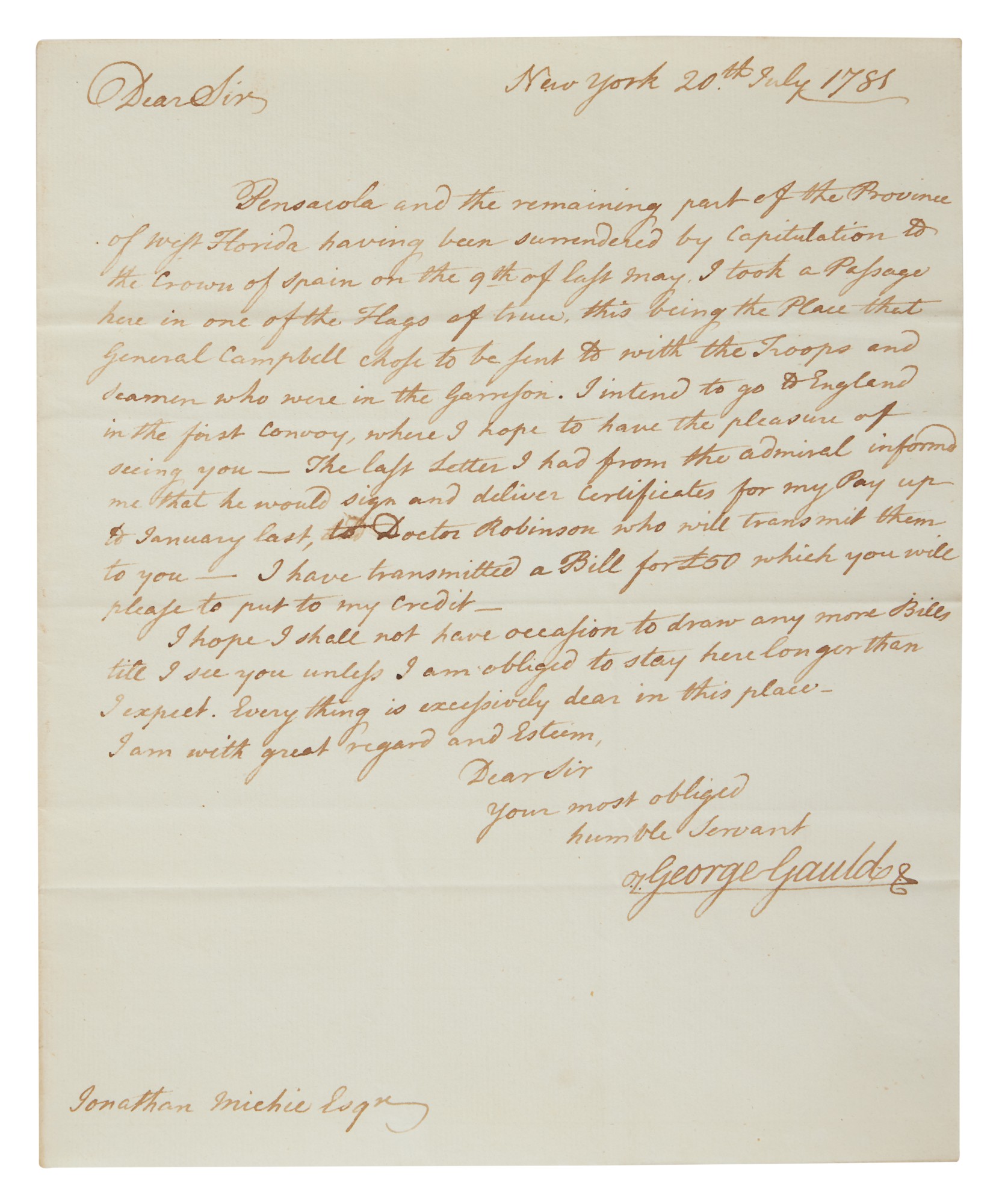 Gauld, George | A fine archive, including letters concerning naval ...