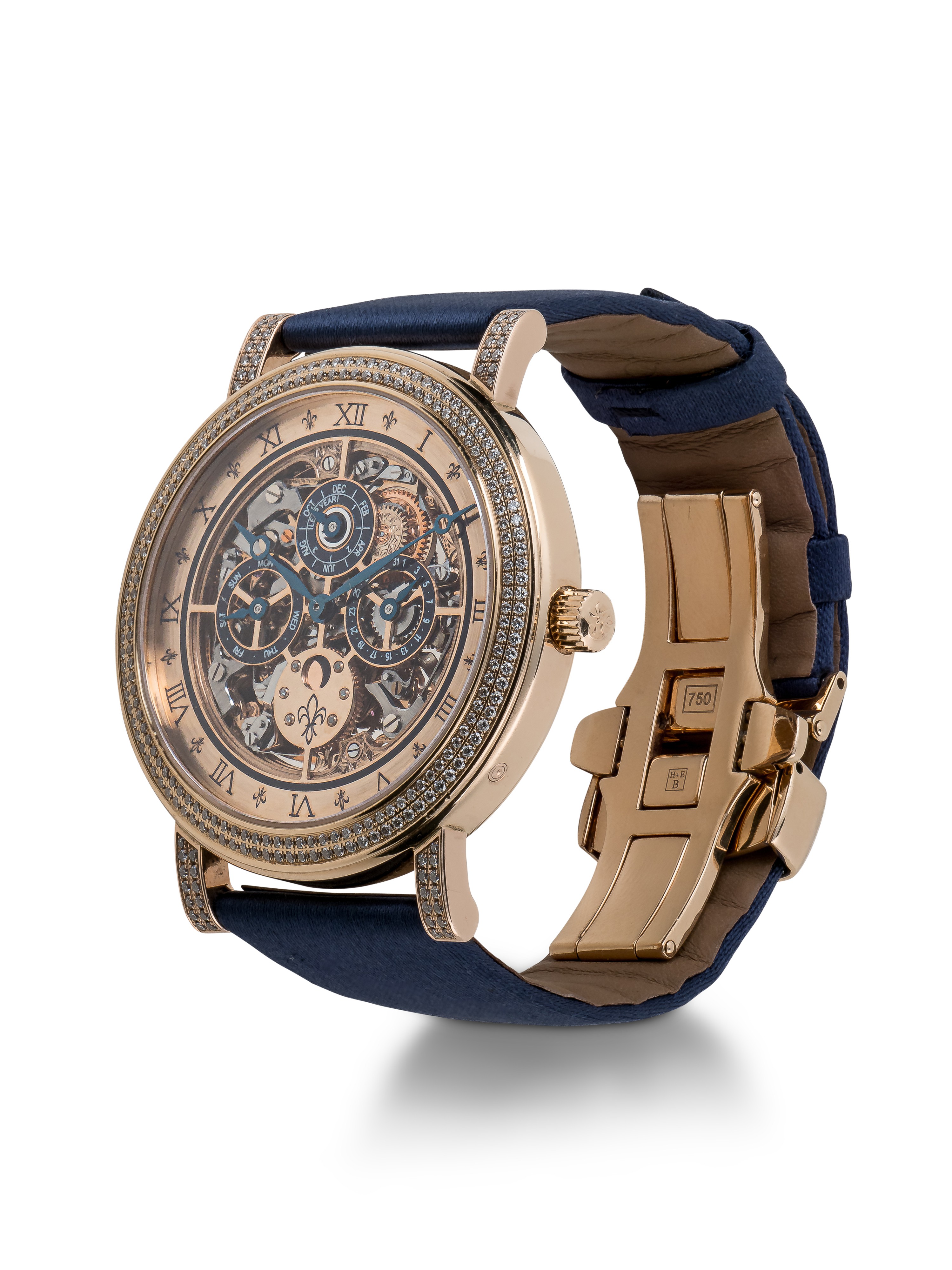 ALEXIS GARIN | UNIQUE PINK GOLD AND DIAMOND-SET PERPETUAL CALENDAR ...