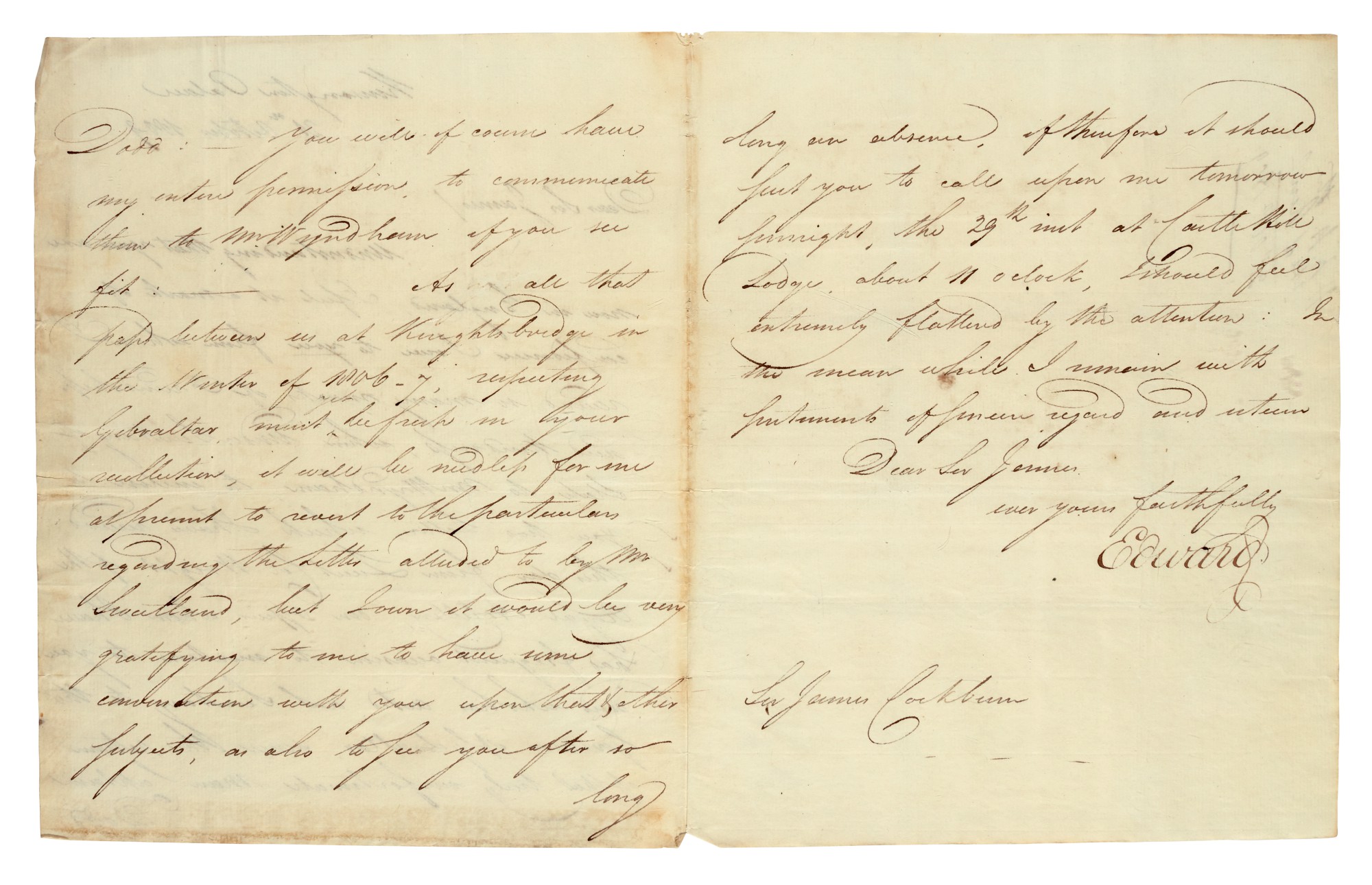 PRINCE EDWARD, DUKE OF KENT | letter signed, 1809 | The Collection of a ...