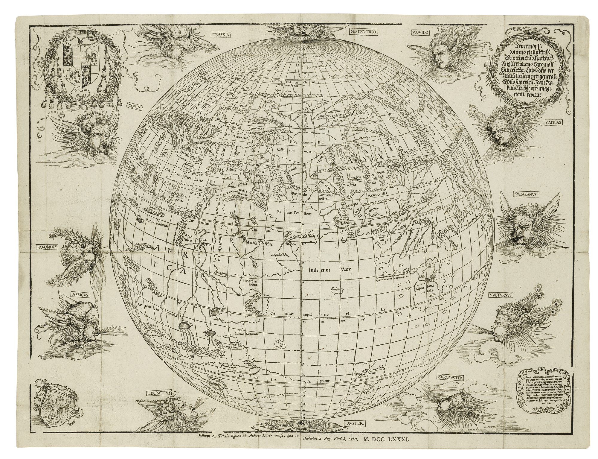 DÜRER, ALBRECHT, AND JOHANN STABIUS | [Map of the World as a Sphere ...