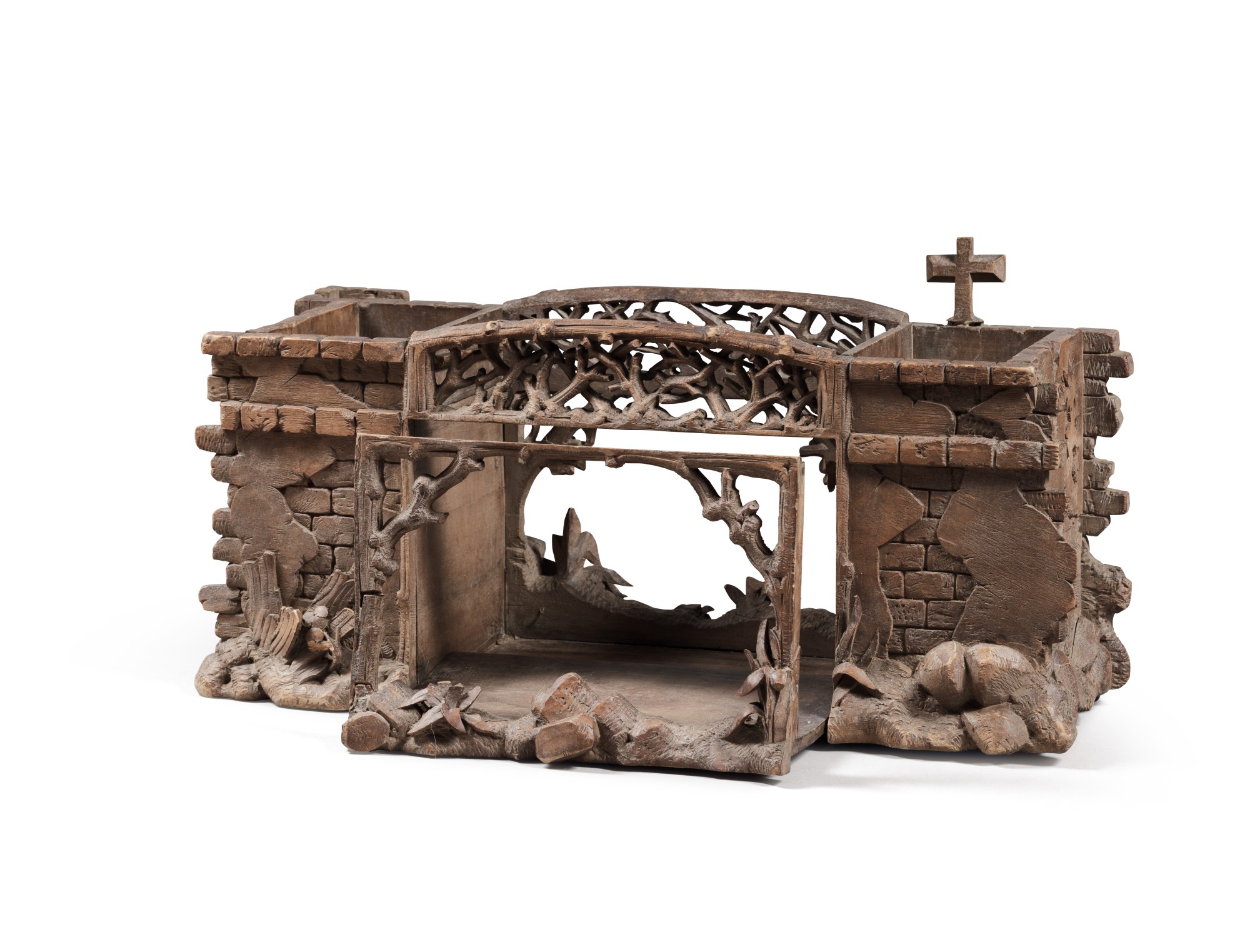 A Napoléon III carved wood muppet theater, signed A.Giroux fecit 1860 ...