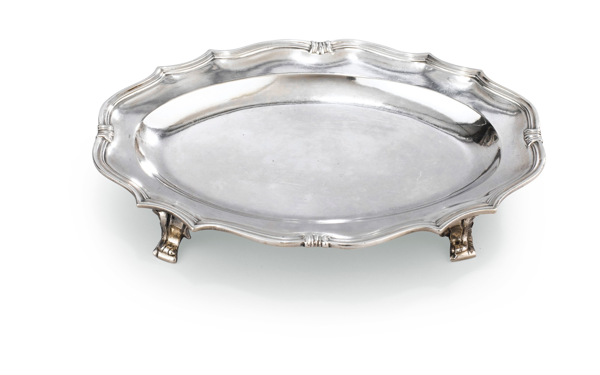 A SMALL OVAL SILVER TRAY ON FOUR FEET, MADRID, 1765 | PETIT PLATEAU ...