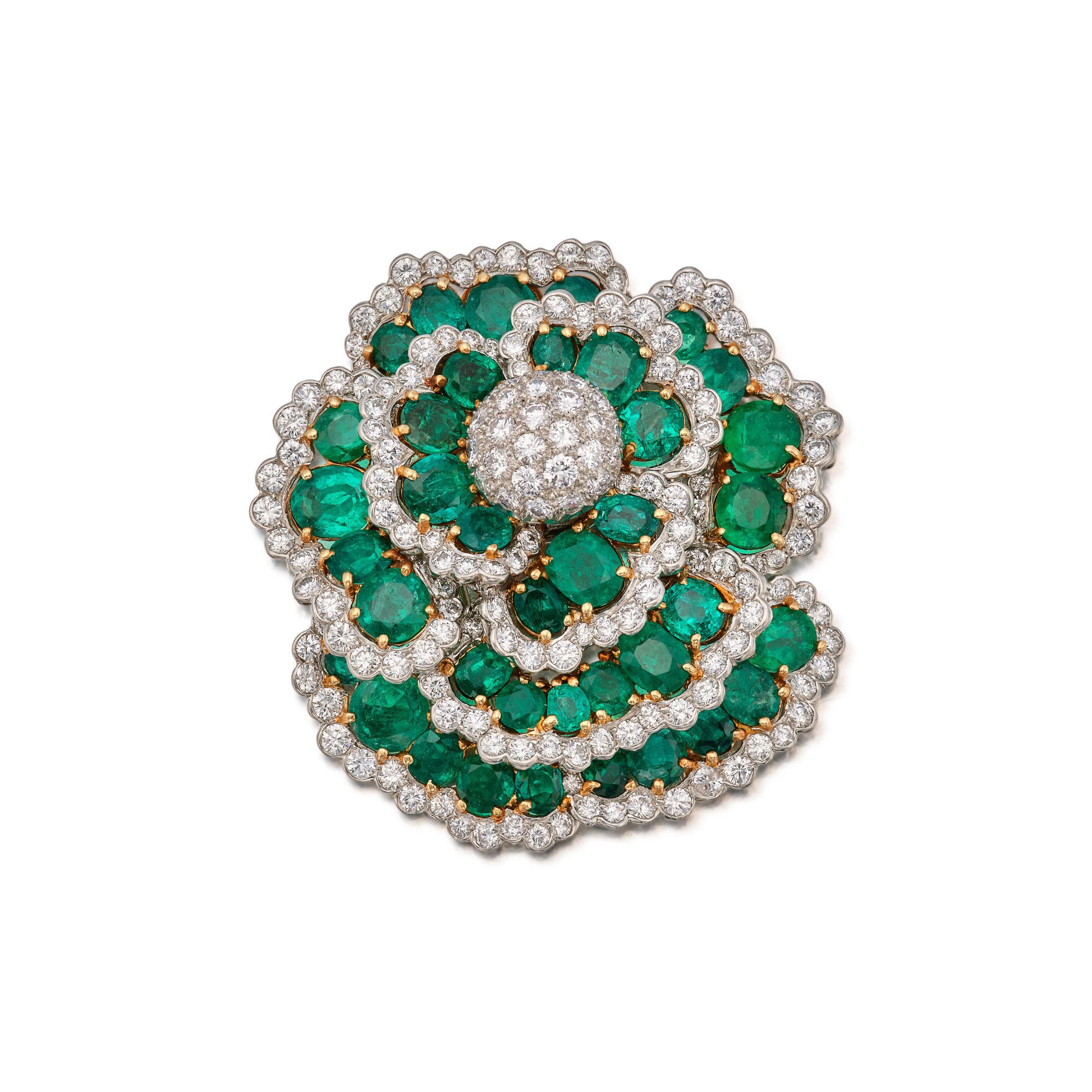 Emerald and Diamond 'Camellia' Brooch | Important Jewels | 2022 | Sotheby's