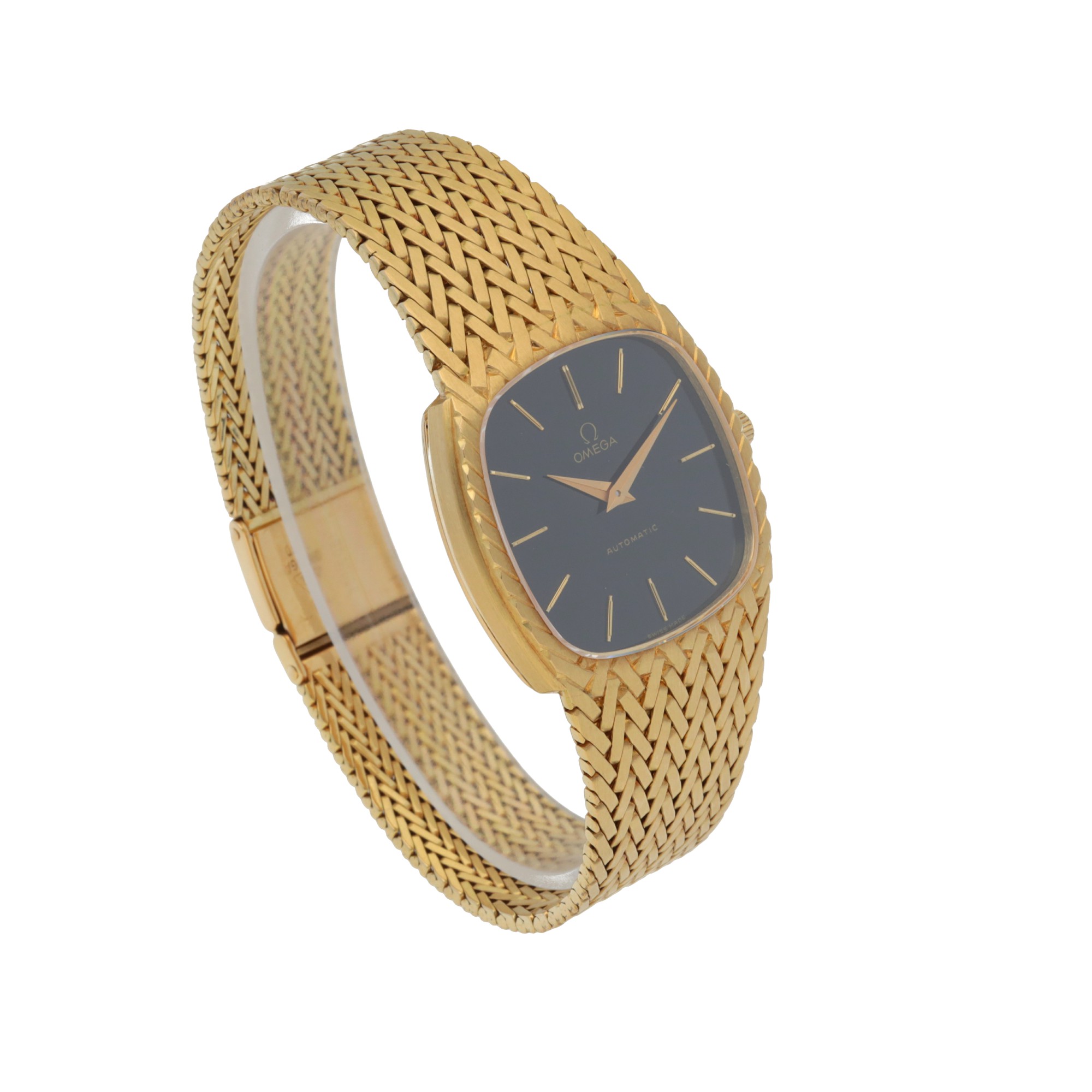 OMEGA | YELLOW GOLD BRACELET WATCH WITH TEXTURED BEZEL CIRCA 1973 ...