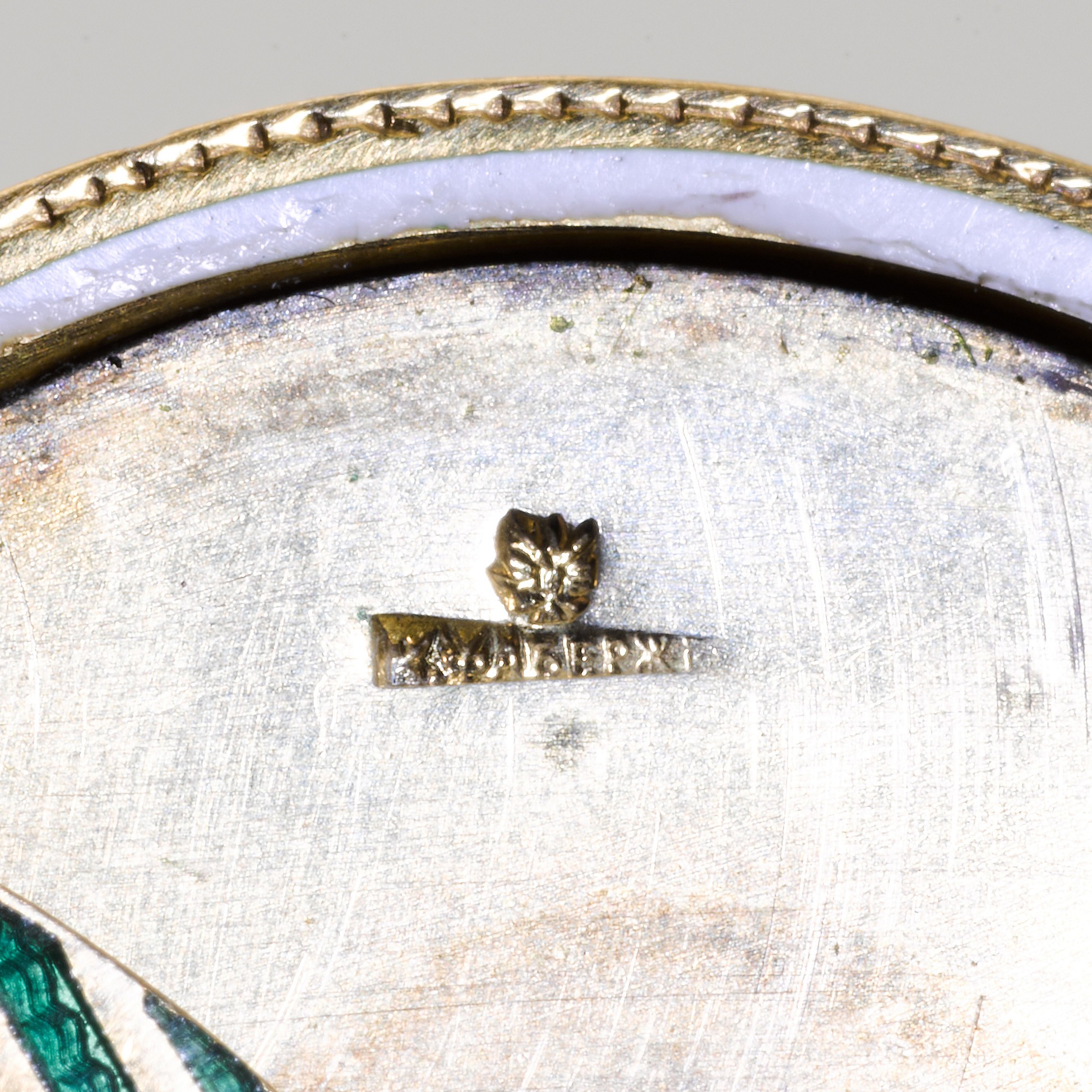 A Fabergé gold and guilloché enamel cigar cutter, Moscow, circa 1900 ...