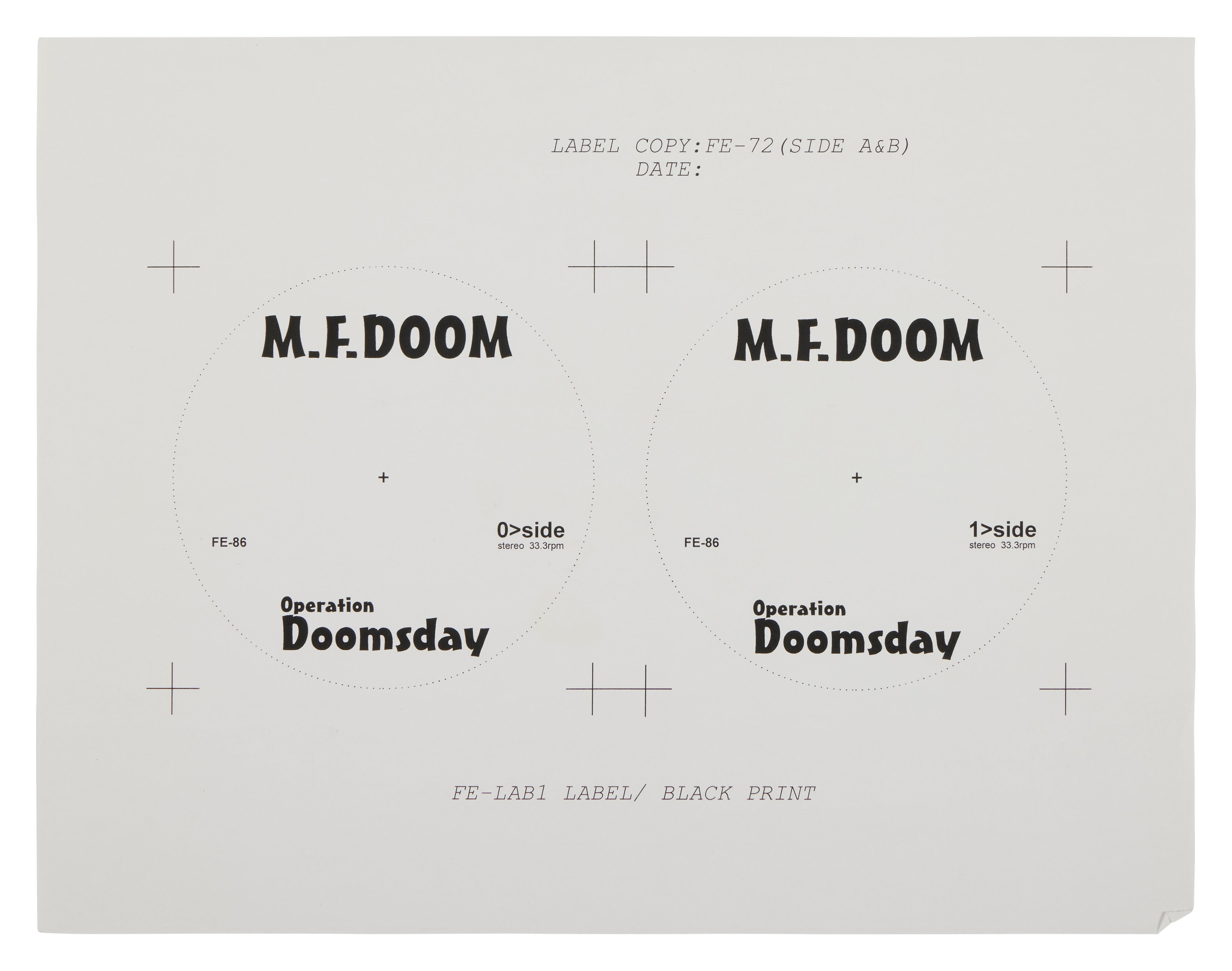 Original Operation: Doomsday test pressing, [1999] | The Art and ...