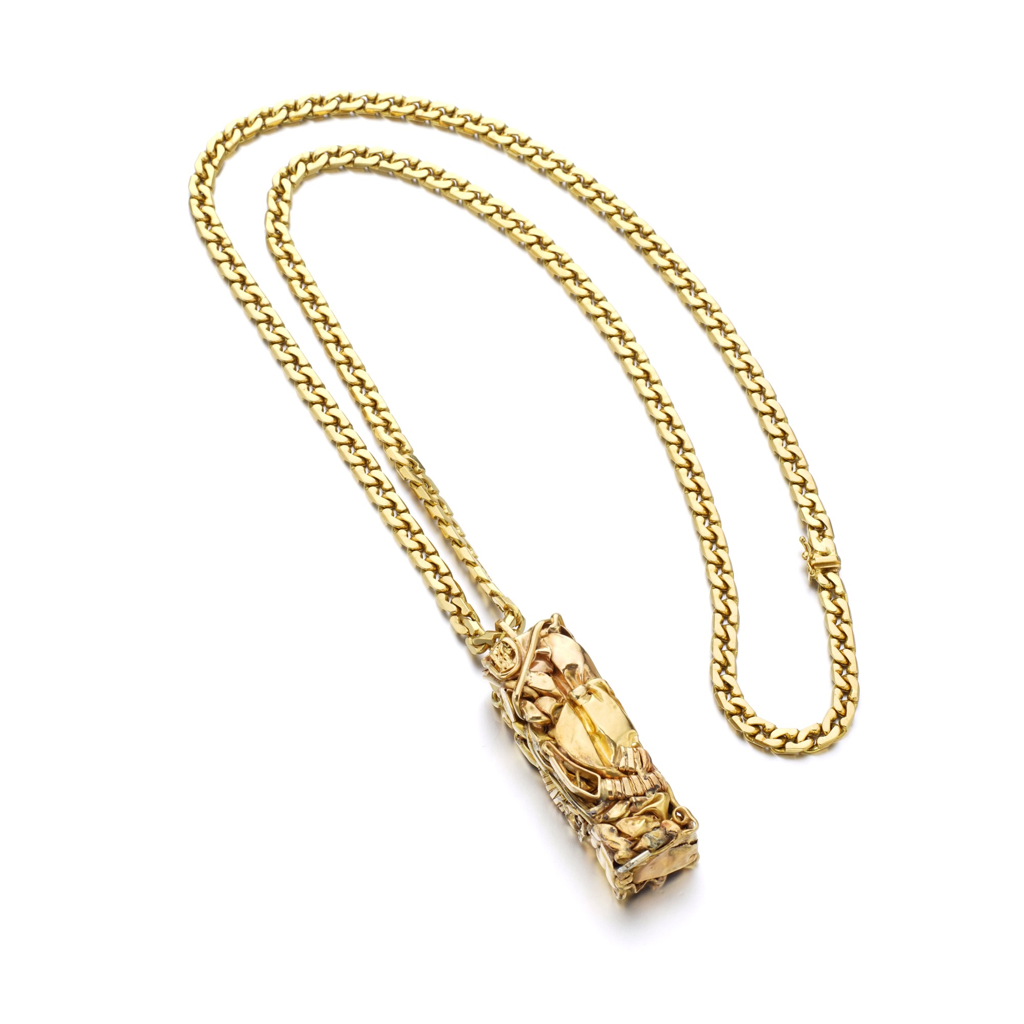 Gold pendant, 'Compression', César, and a chain | The Weekly Edit: Fine ...