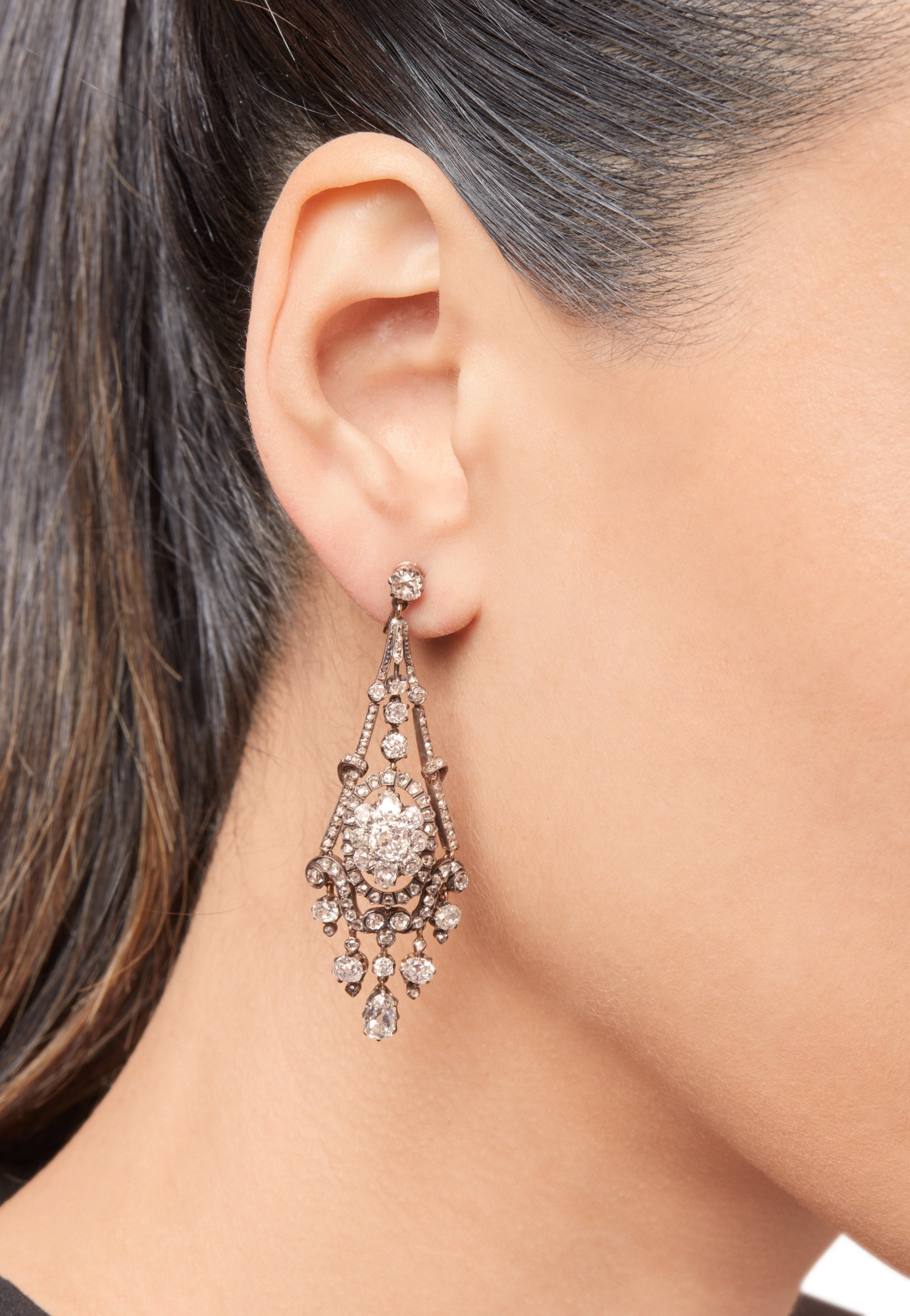 Pair of Silver-Topped Gold and Diamond Earclips | Fine Jewels | 2021 ...