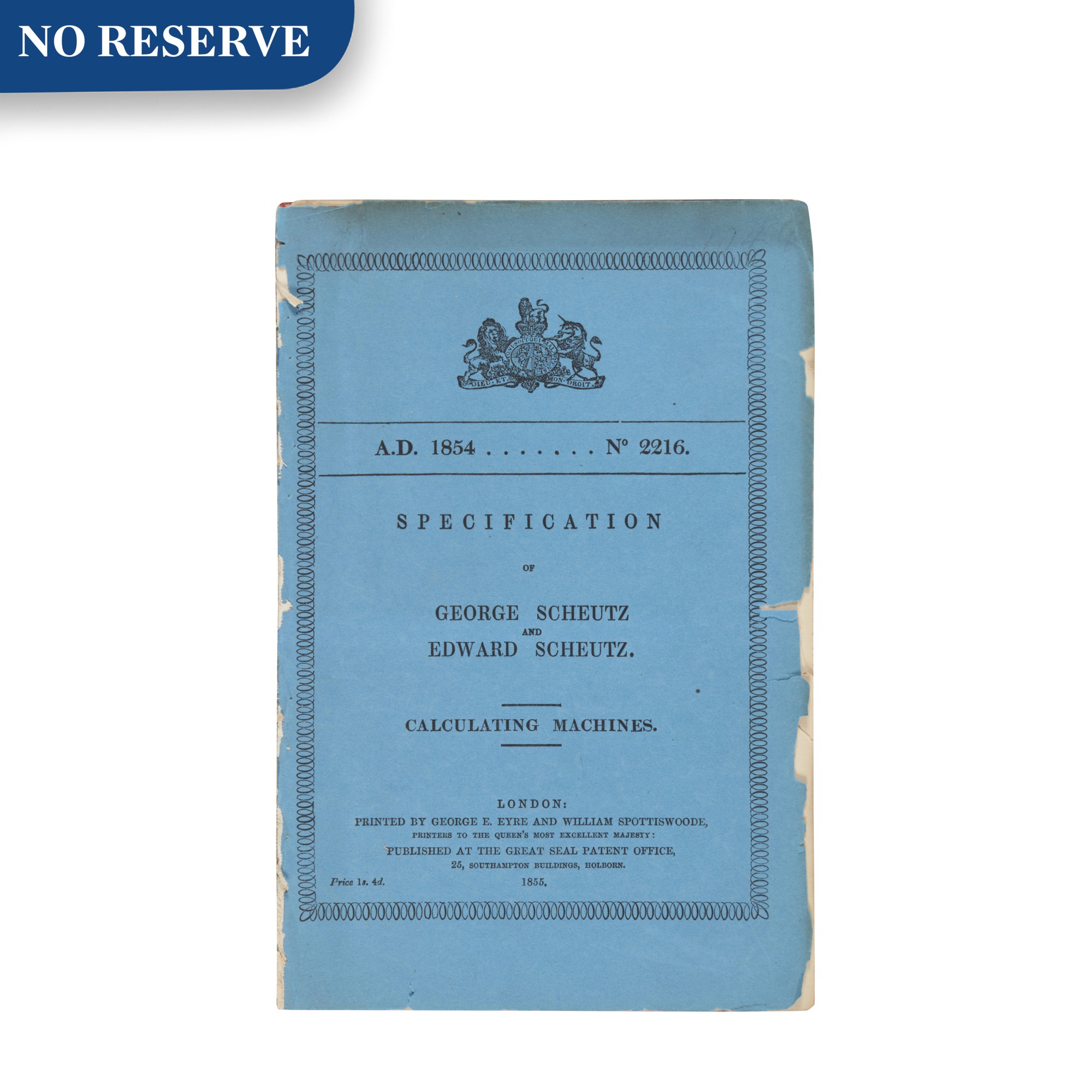 Scheutz, Per Georg & Edvard. Calculating Machines. Specifications ...