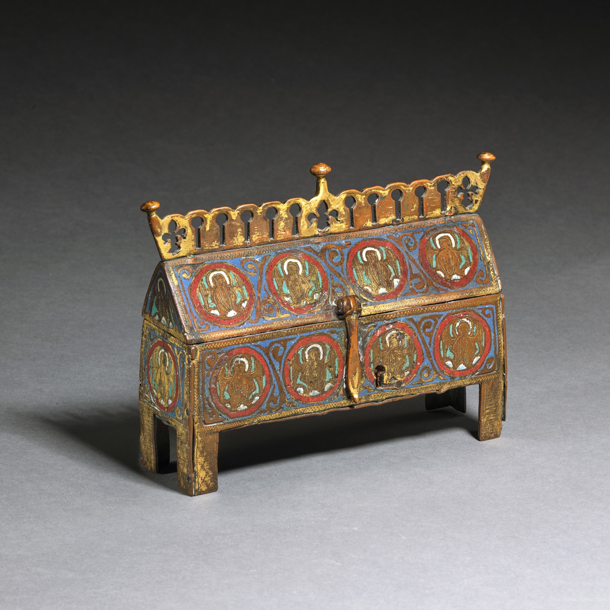 French, Limoges, second half 13th century | Reliquary châsse with ...